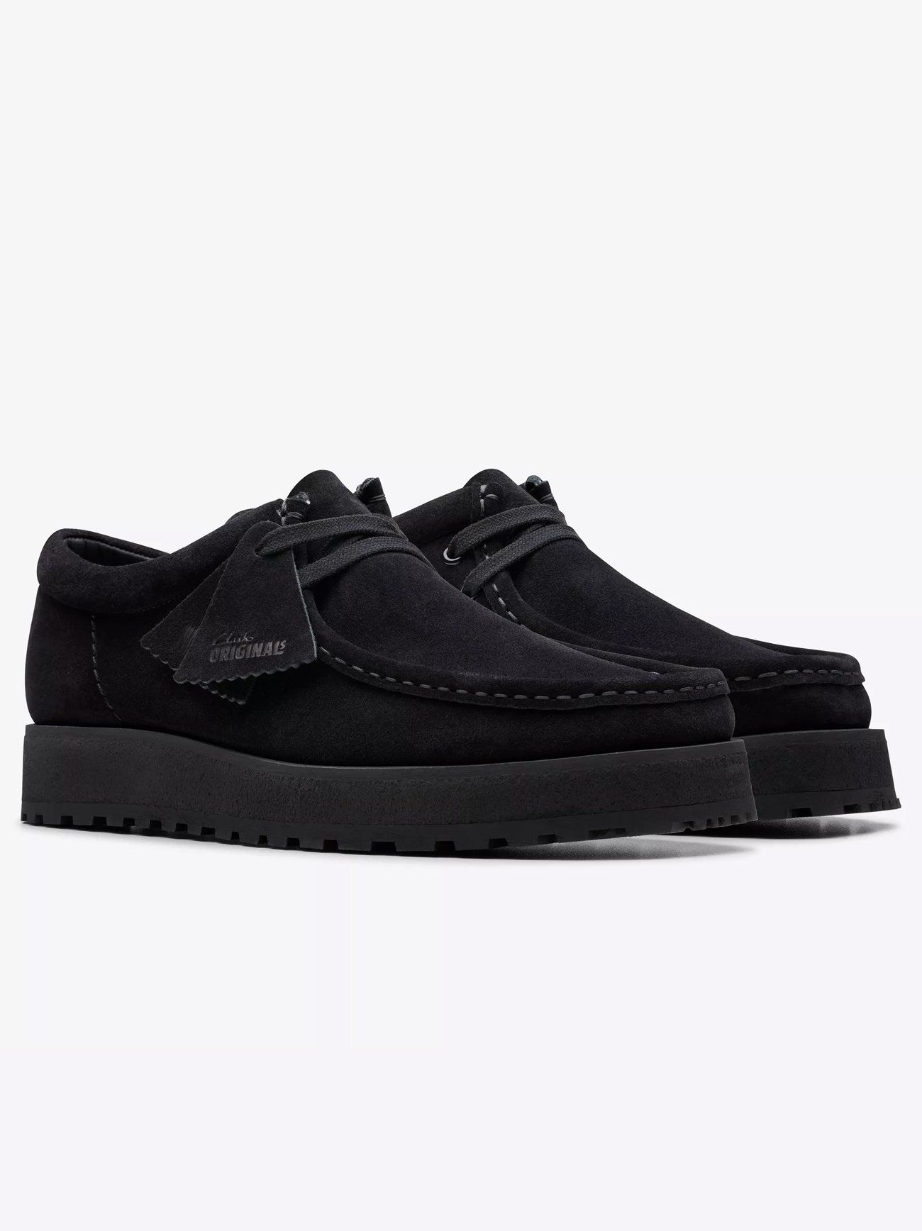 Clarks Originals Mens Black Suede Walla Scout Shoe | Designerwear