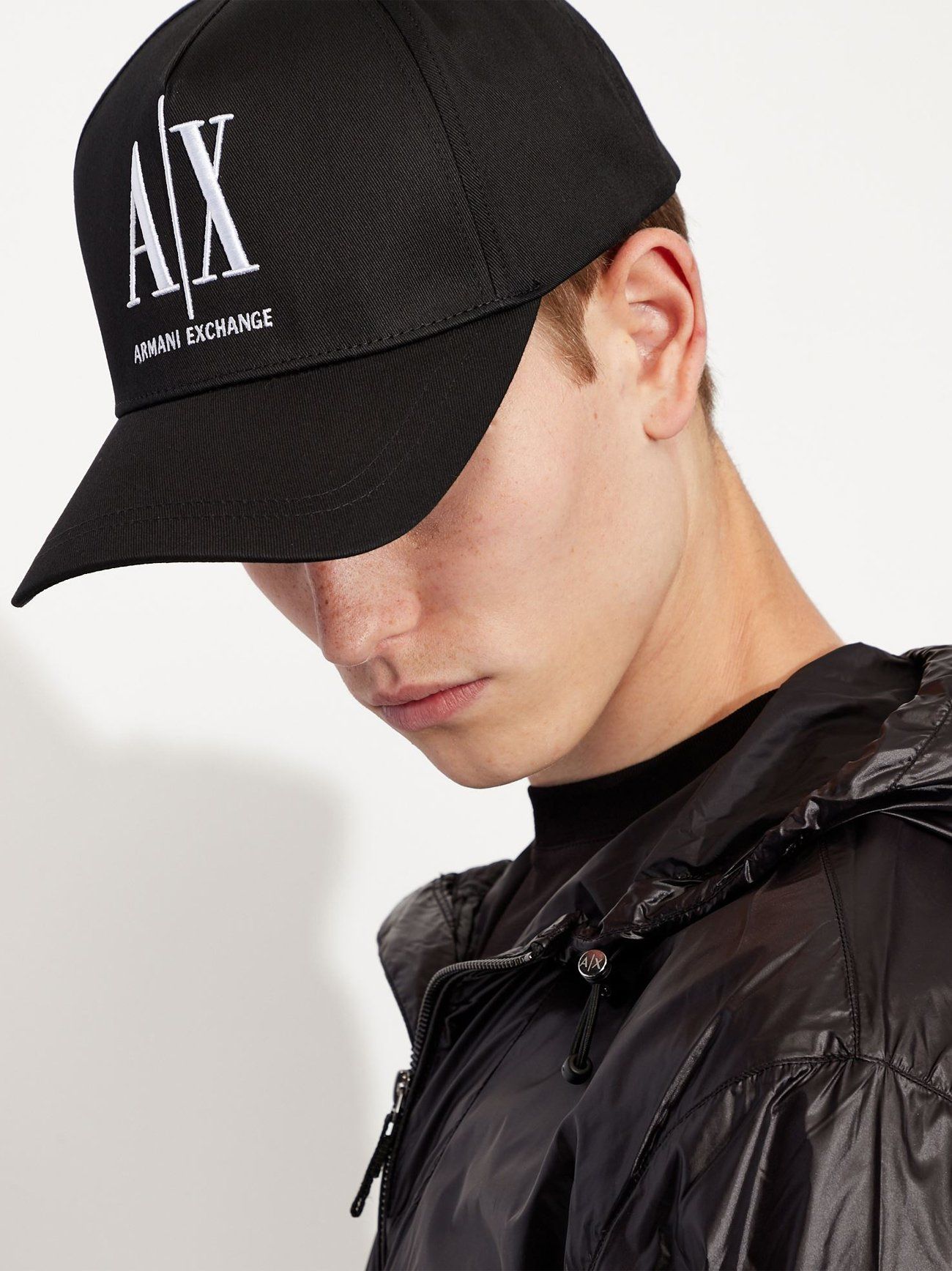 Armani Exchange Black Baseball Hat | Designerwear