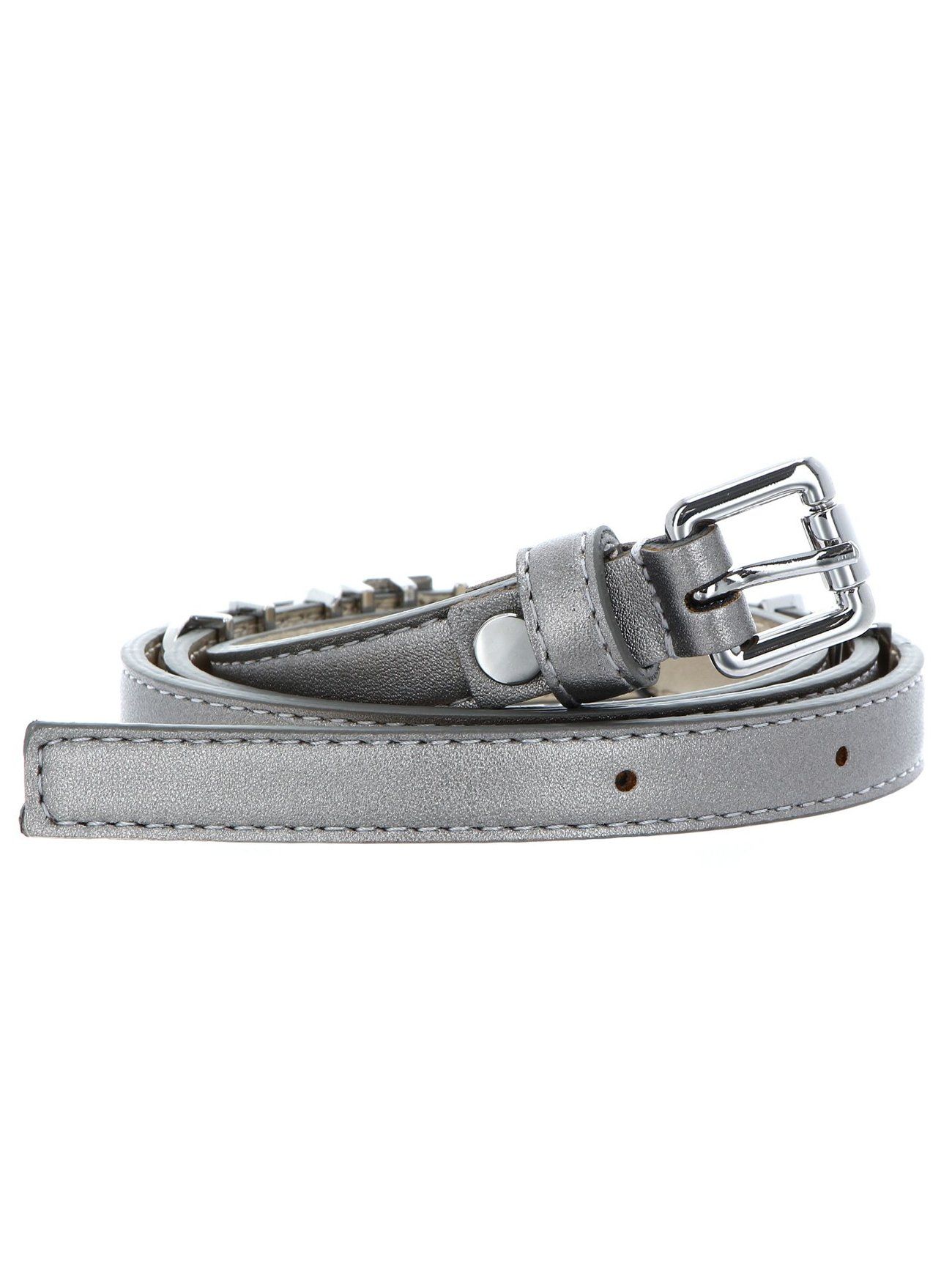Valentino Womens Silver Nickel Emma Belt | Designerwear