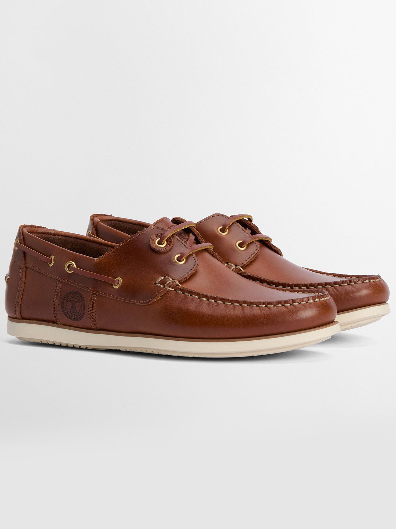 Barbour Mens Cognac Wake Boat Shoe | Designerwear