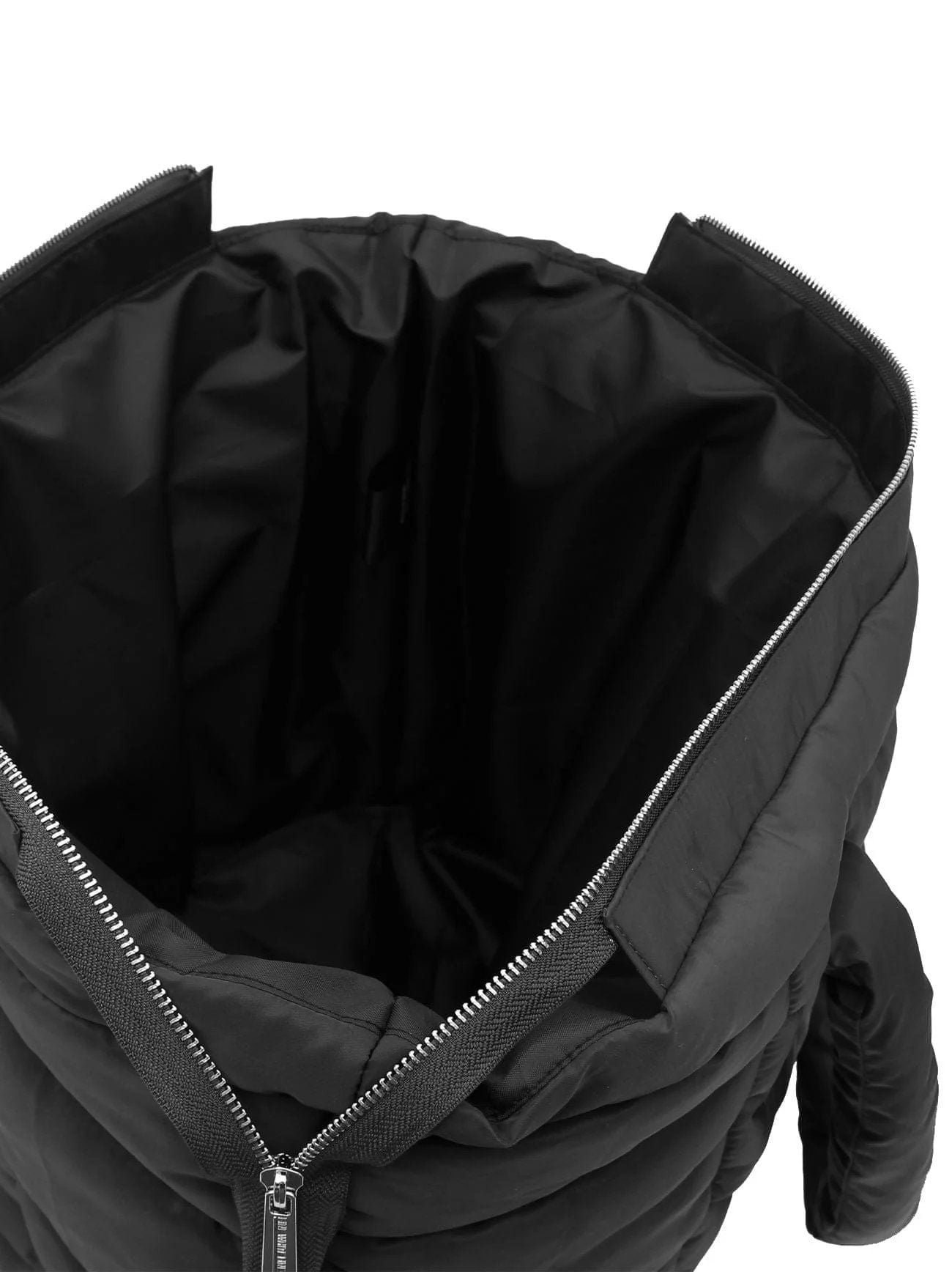 Fine White Line Womens Black Padded Tote Bag | Designerwear