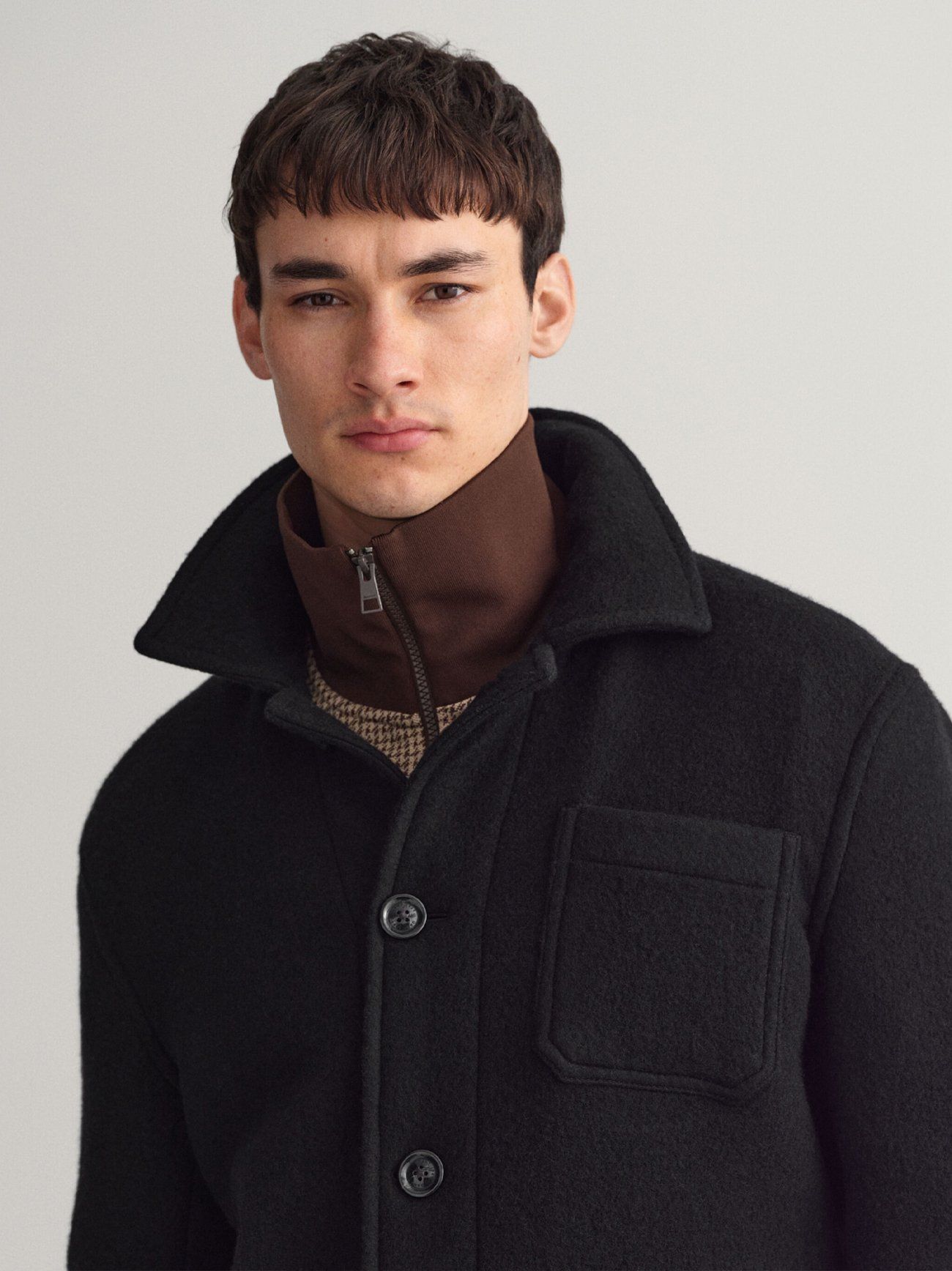 GANT Mens Black Short Wool Jacket | Designerwear