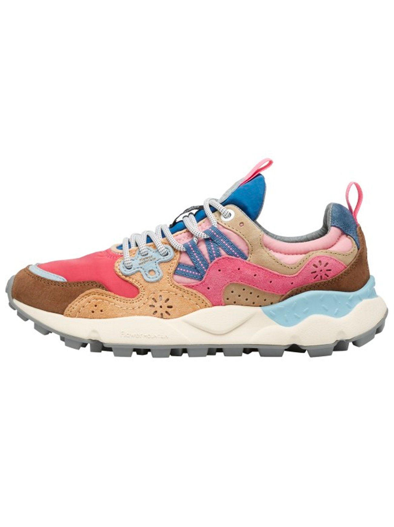 Flower Mountain Womens Pink Multicolour Yamano 3 Trainer | Designerwear