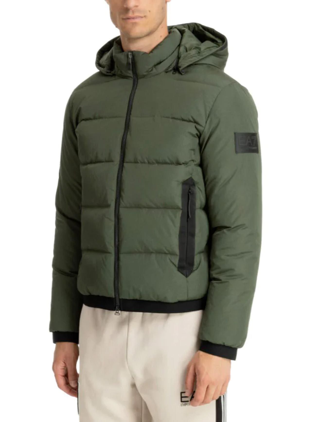 EA7 Mens Duffel Bag Down Puffer Jacket | Designerwear