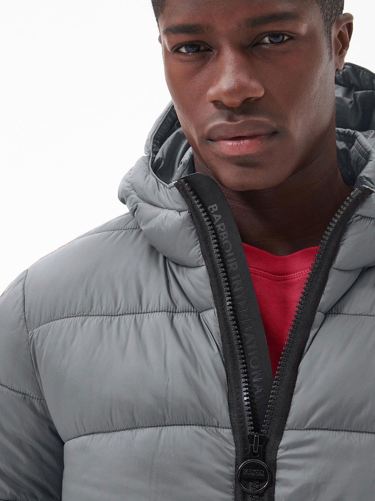 Barbour Mens Slate Grey Bobber Quilted Jacket | Designerwear