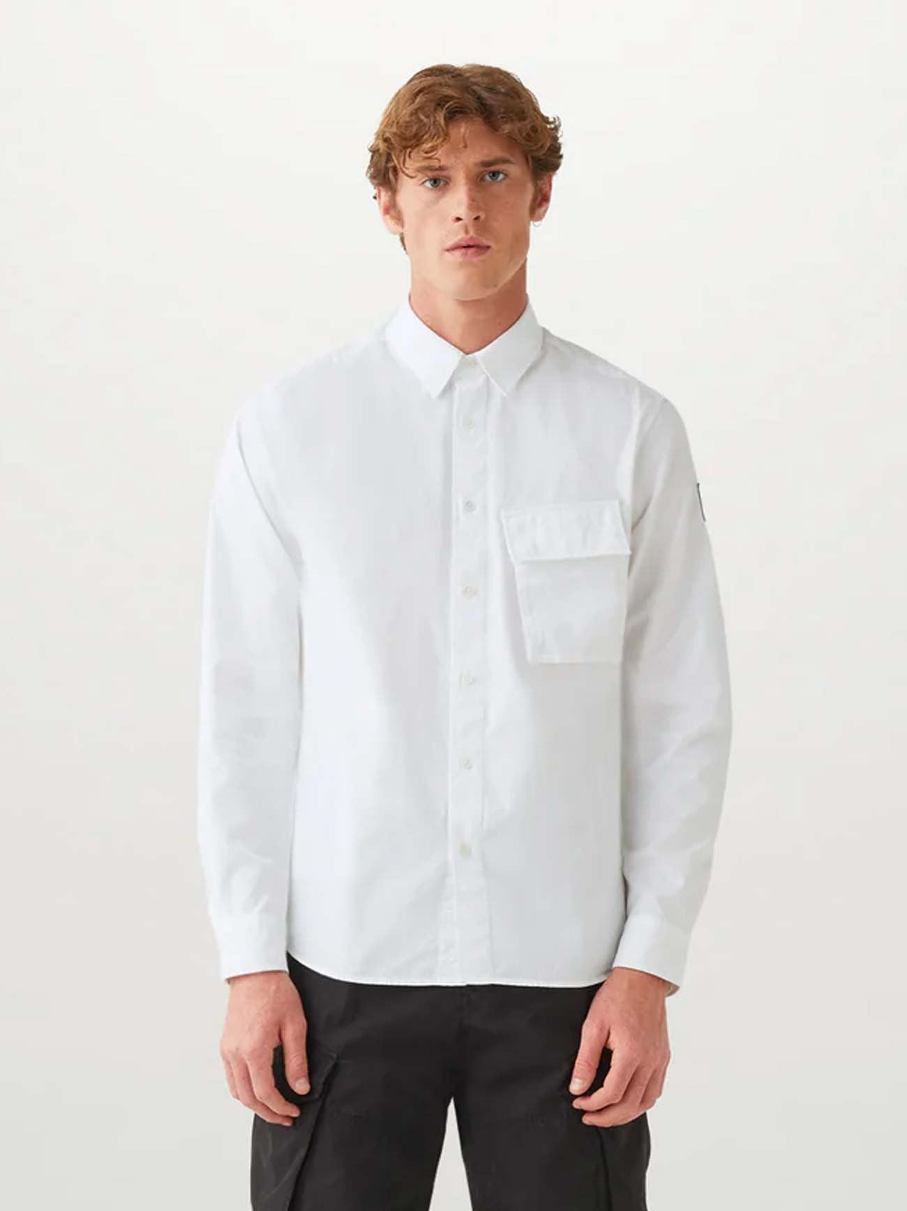 Belstaff Mens White Scale Shirt Shirt | Designerwear