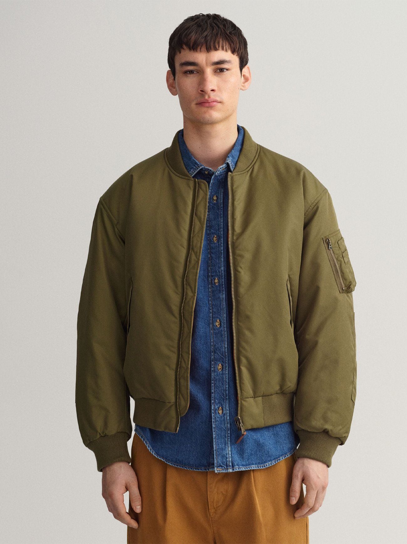 GANT Mens Hunter Green Reversible Bomber Jacket | Designerwear