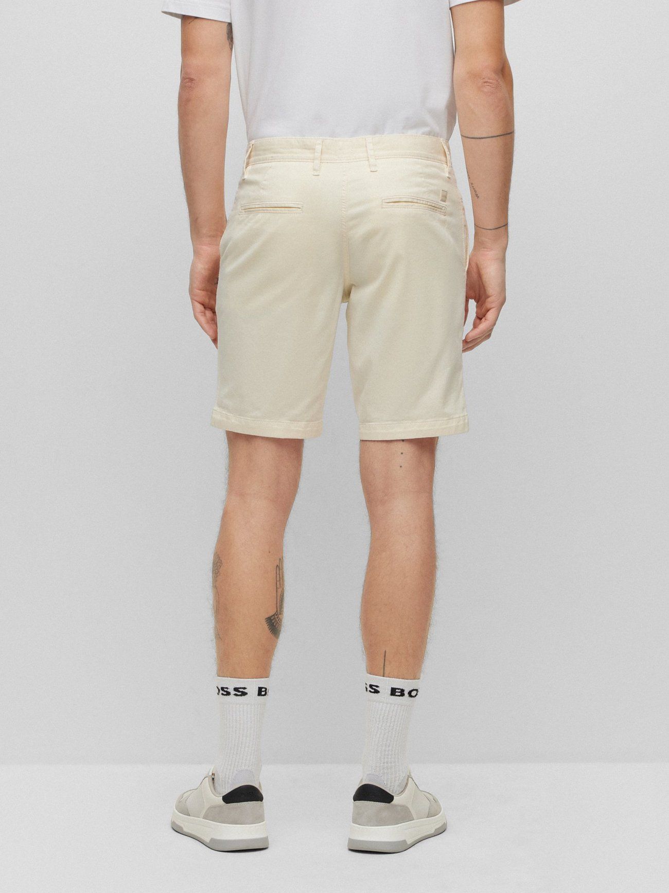 BOSS Light Beige Schino Slim Fit ST Shorts | Designerwear | Pay in 30 ...