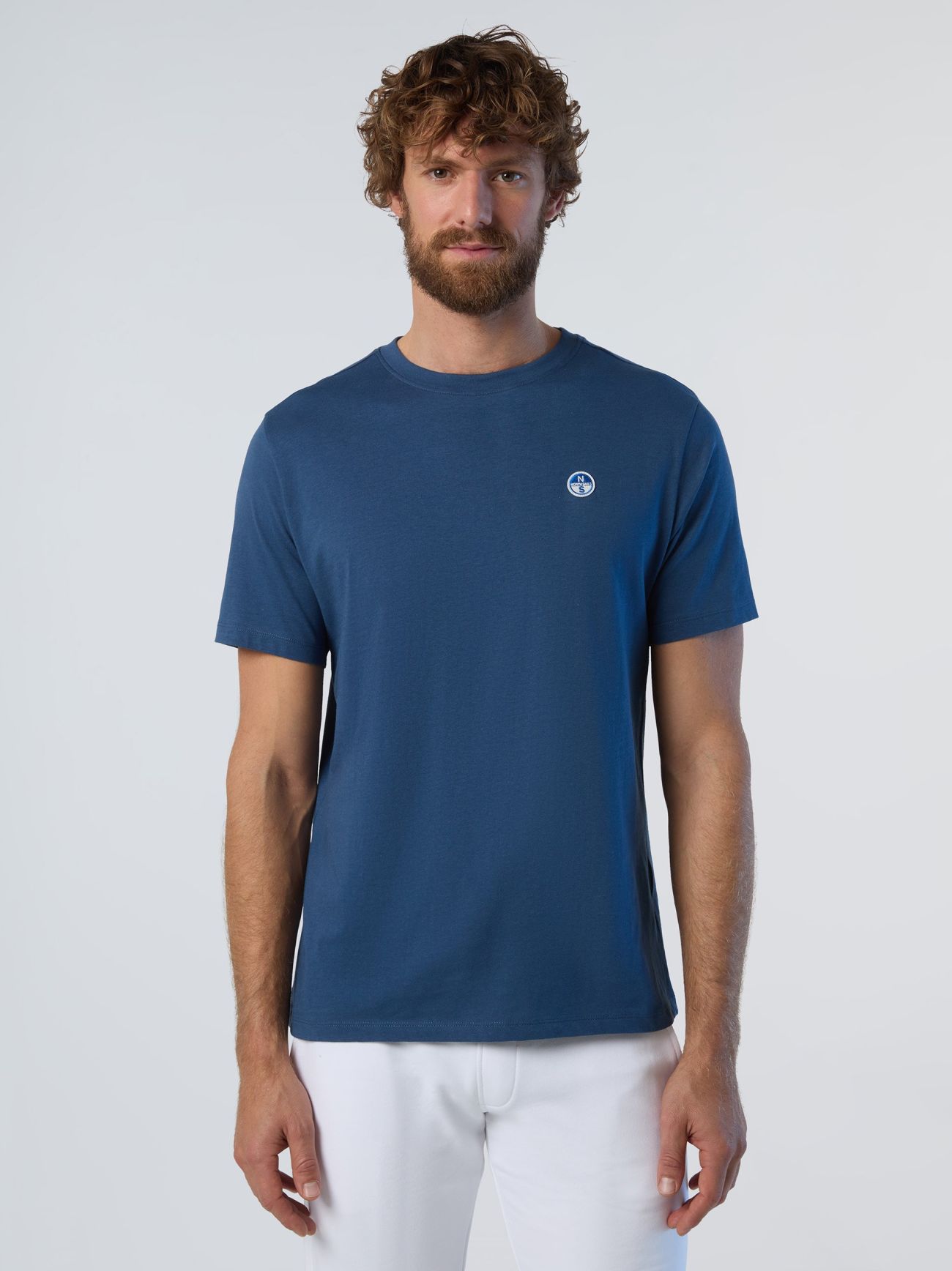 North Sails Mens Dark Denim Basic Bollo T-Shirt | Designerwear