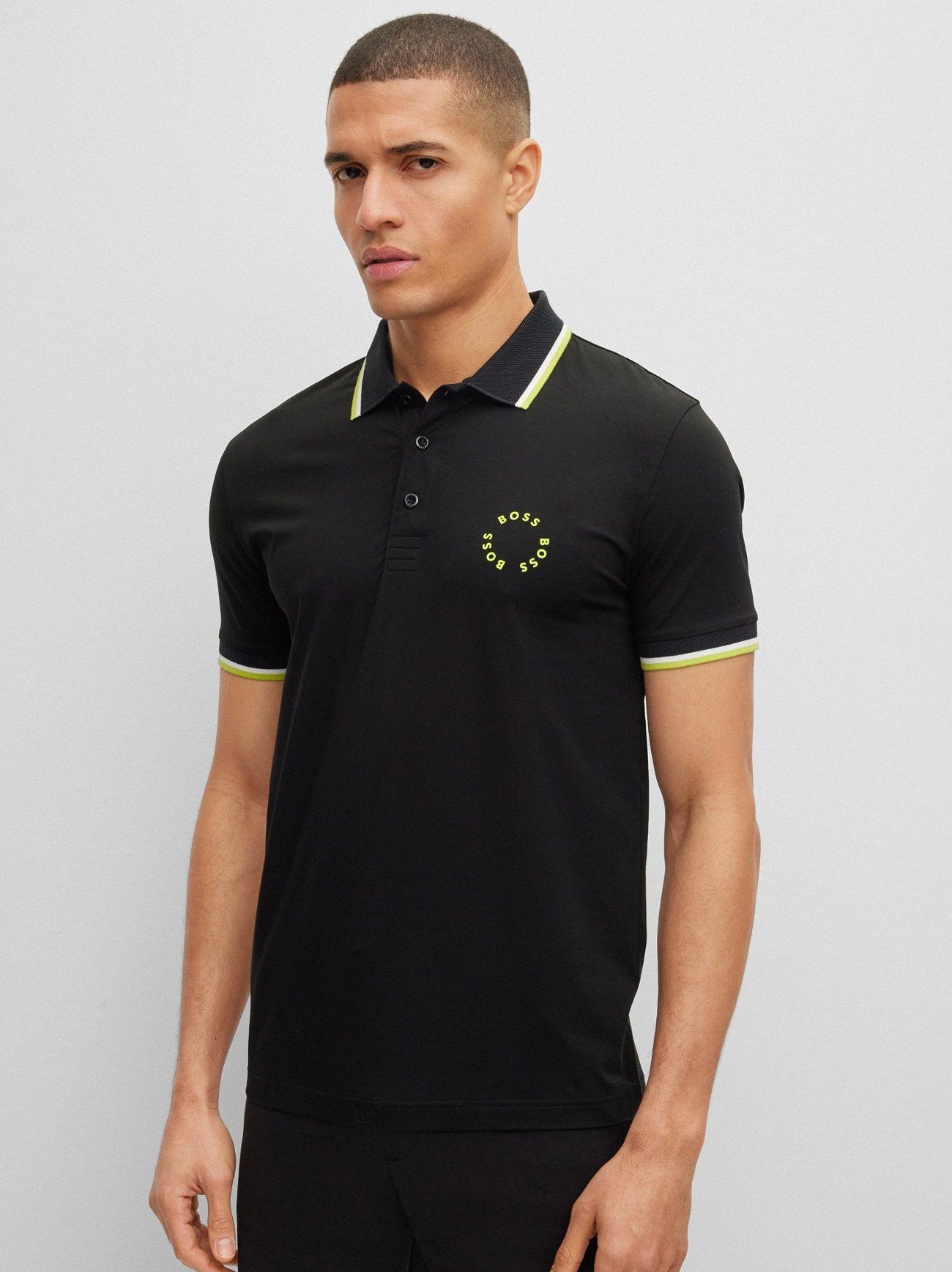 BOSS Black Paule 2 Circular Branding Polo Shirt | Designerwear | Signup ...