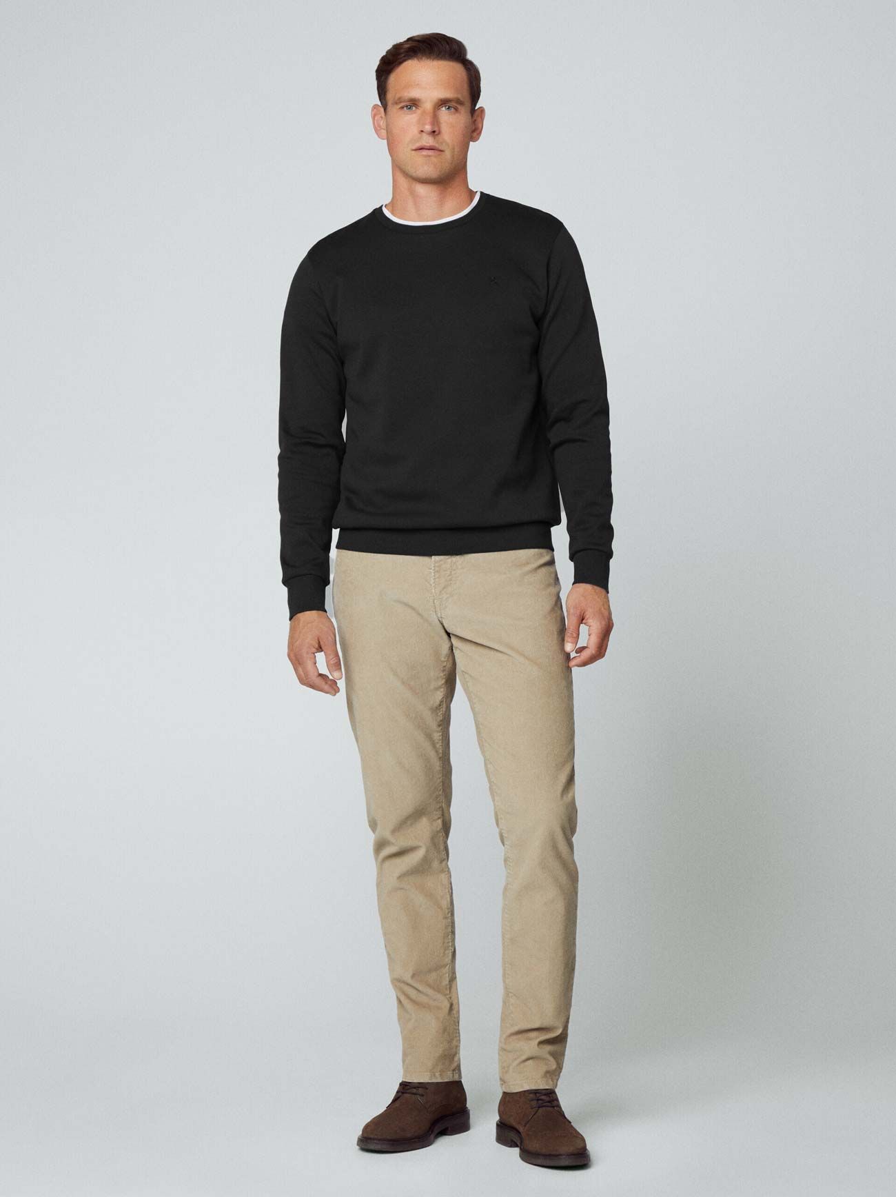 Hackett Mens Black Double Knit Crew Neck Sweatshirt | Designerwear