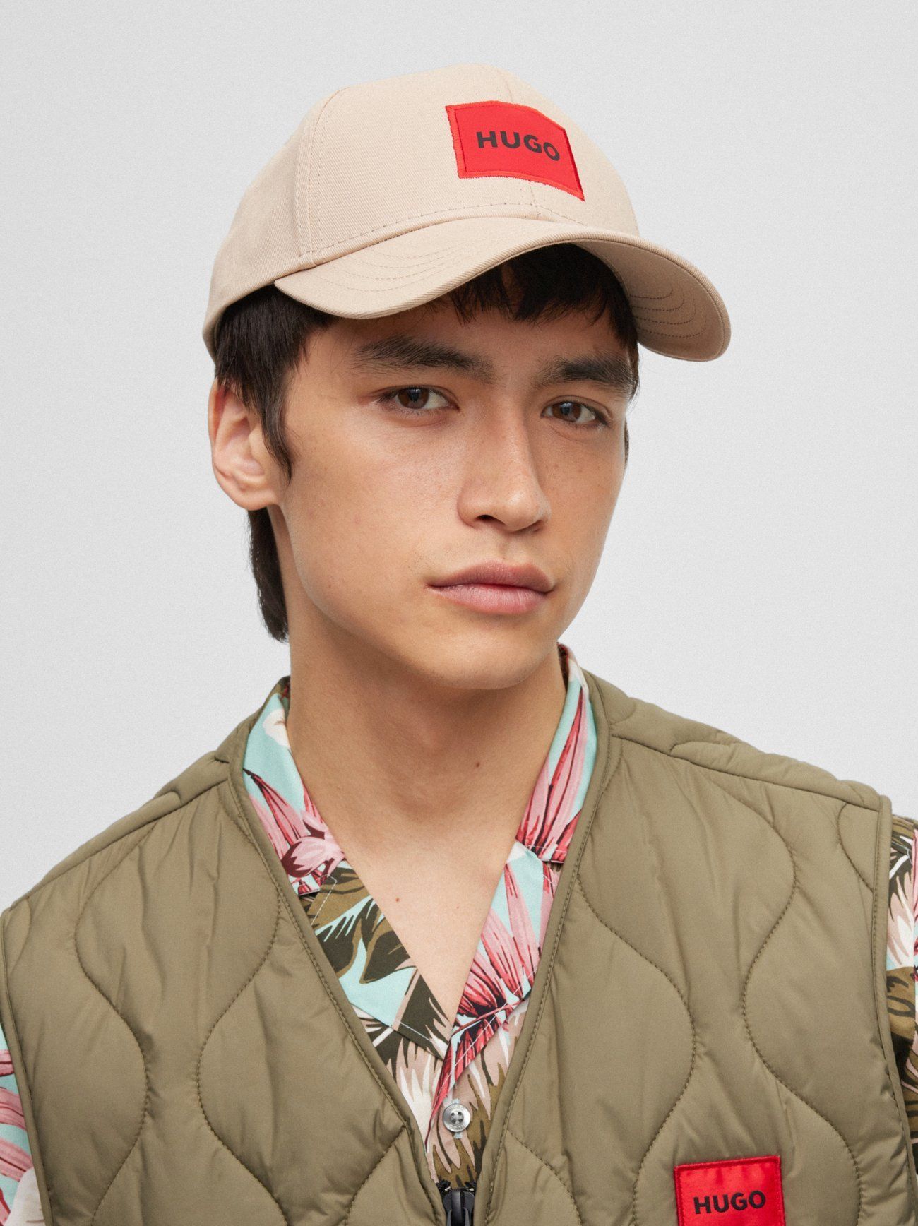 HUGO Light Beige Men-X Cotton Twill Hat | Designerwear | Signup for an ...
