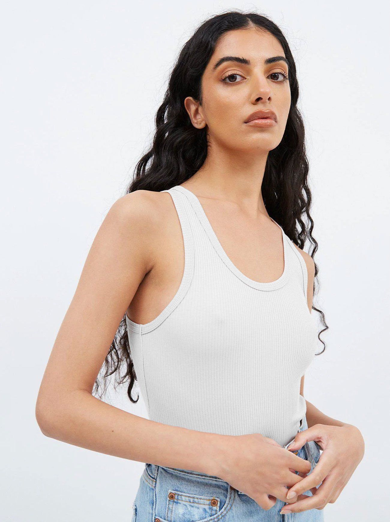 Dr. Denim Womens White Demi Top | Designerwear