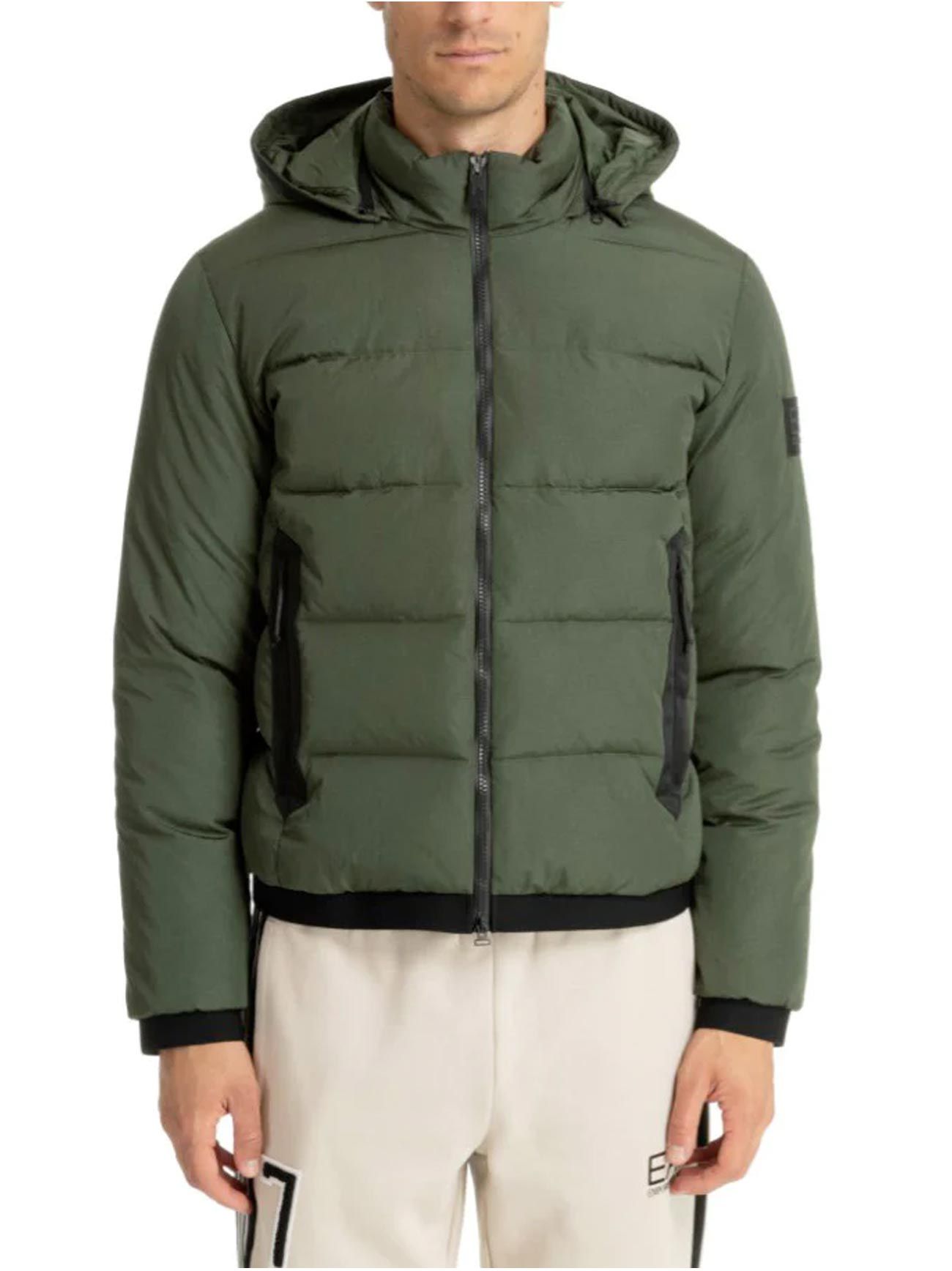 EA7 Mens Duffel Bag Down Puffer Jacket | Designerwear
