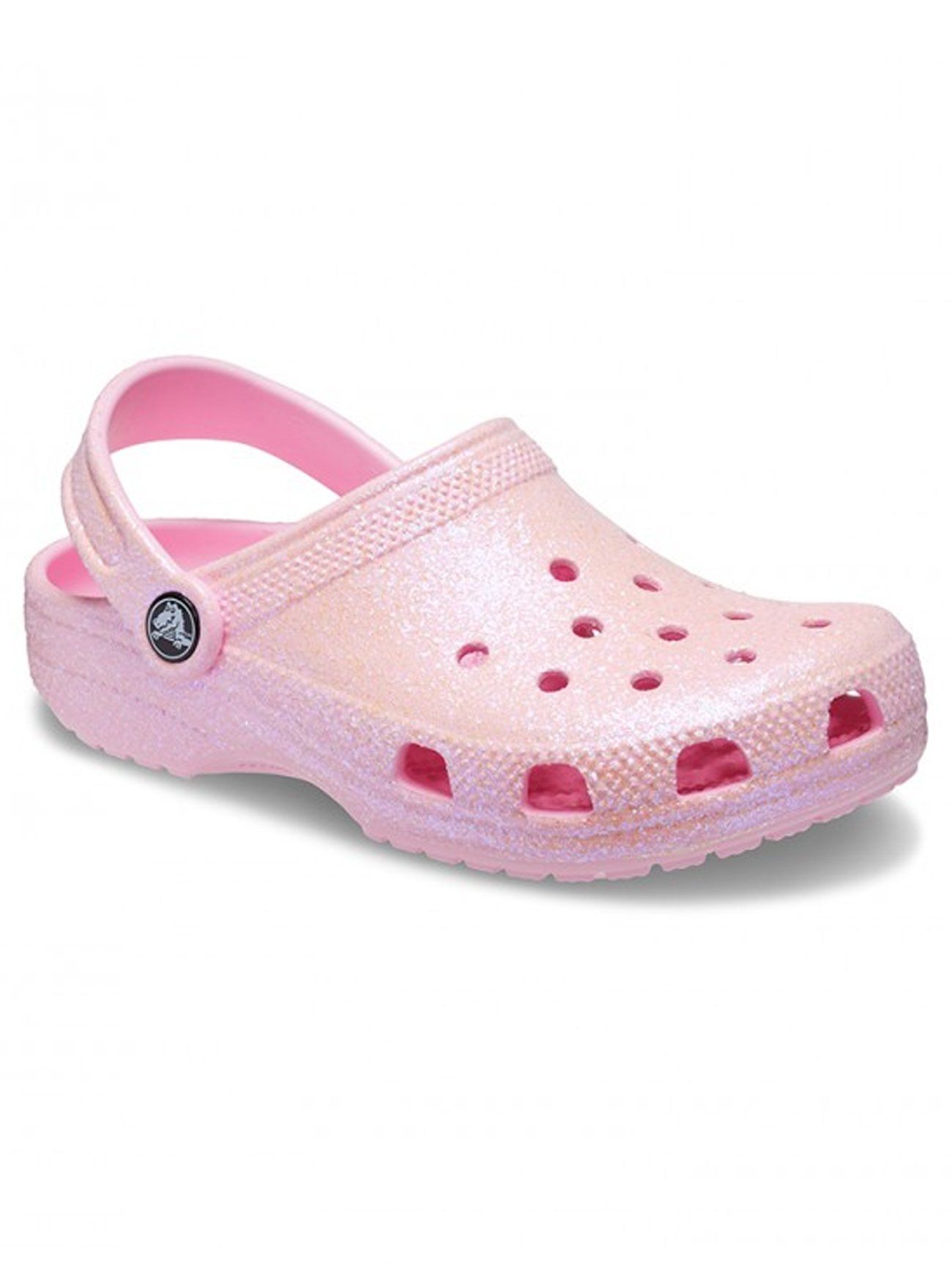 Crocs Flamingo Pink Kids Classic Glitter Clog | Designerwear | Hassle ...