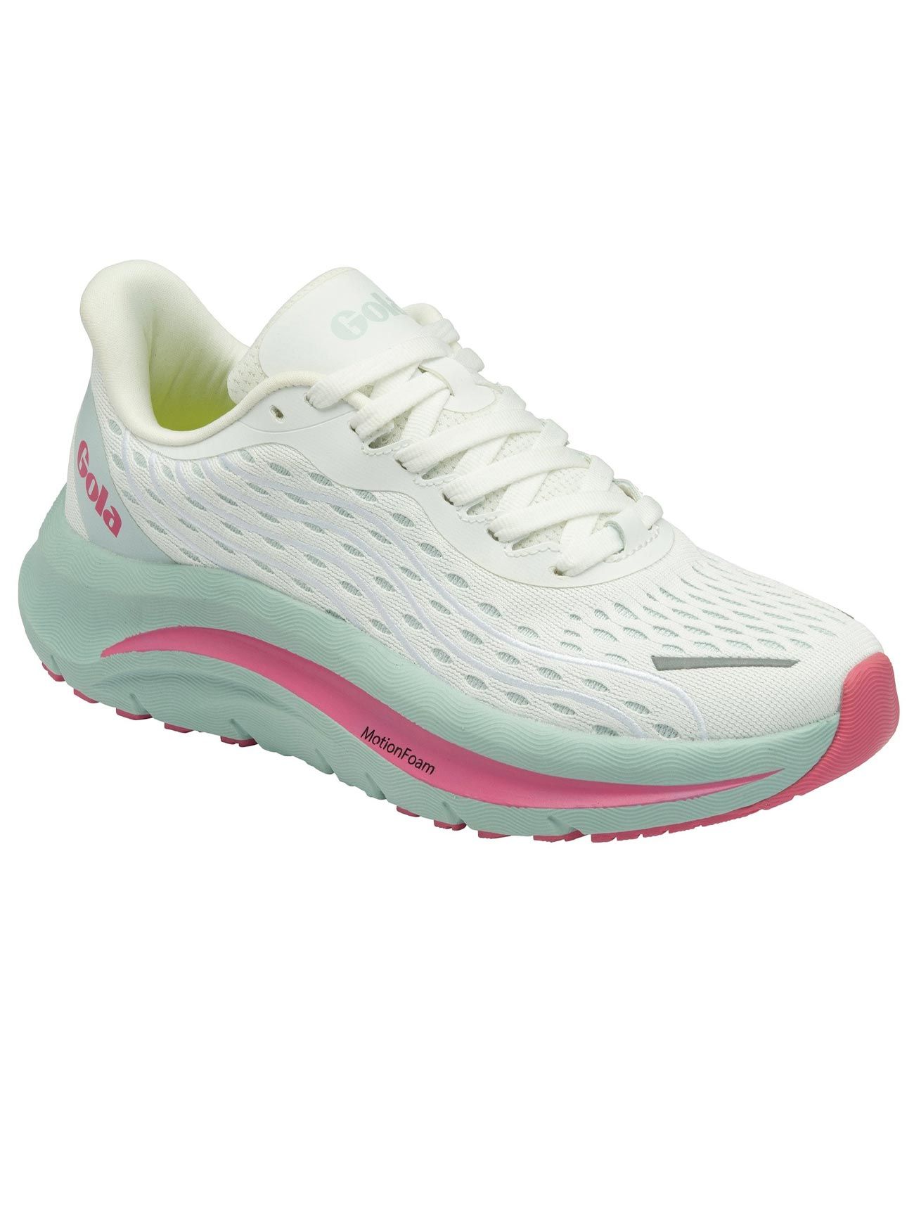 Gola Womens White Plein Air Hot Pink Alzir Speed Trainer | Designerwear