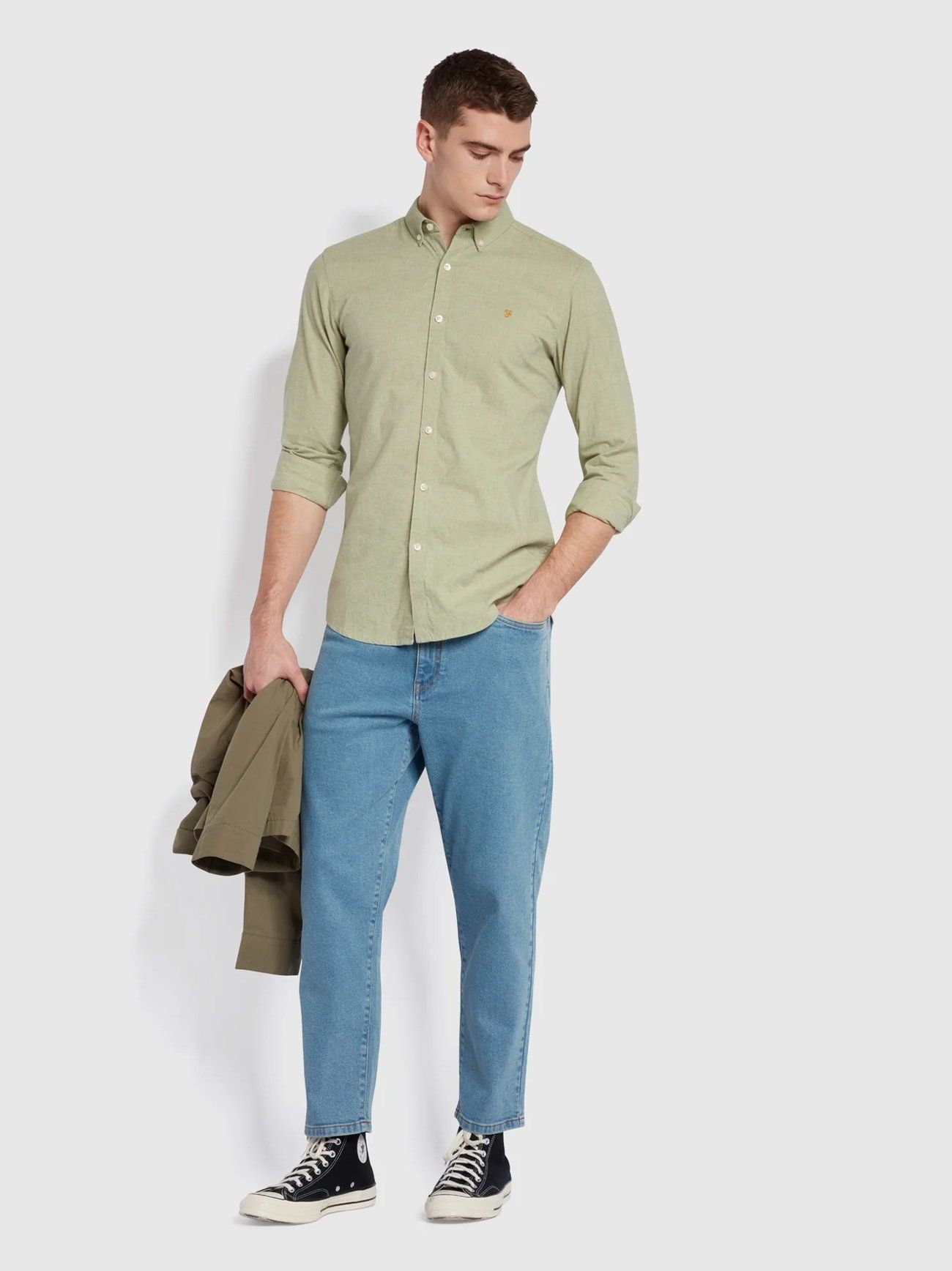 Farah Moss Green Steen Shirt | Designerwear | Signup for an Exclusive ...