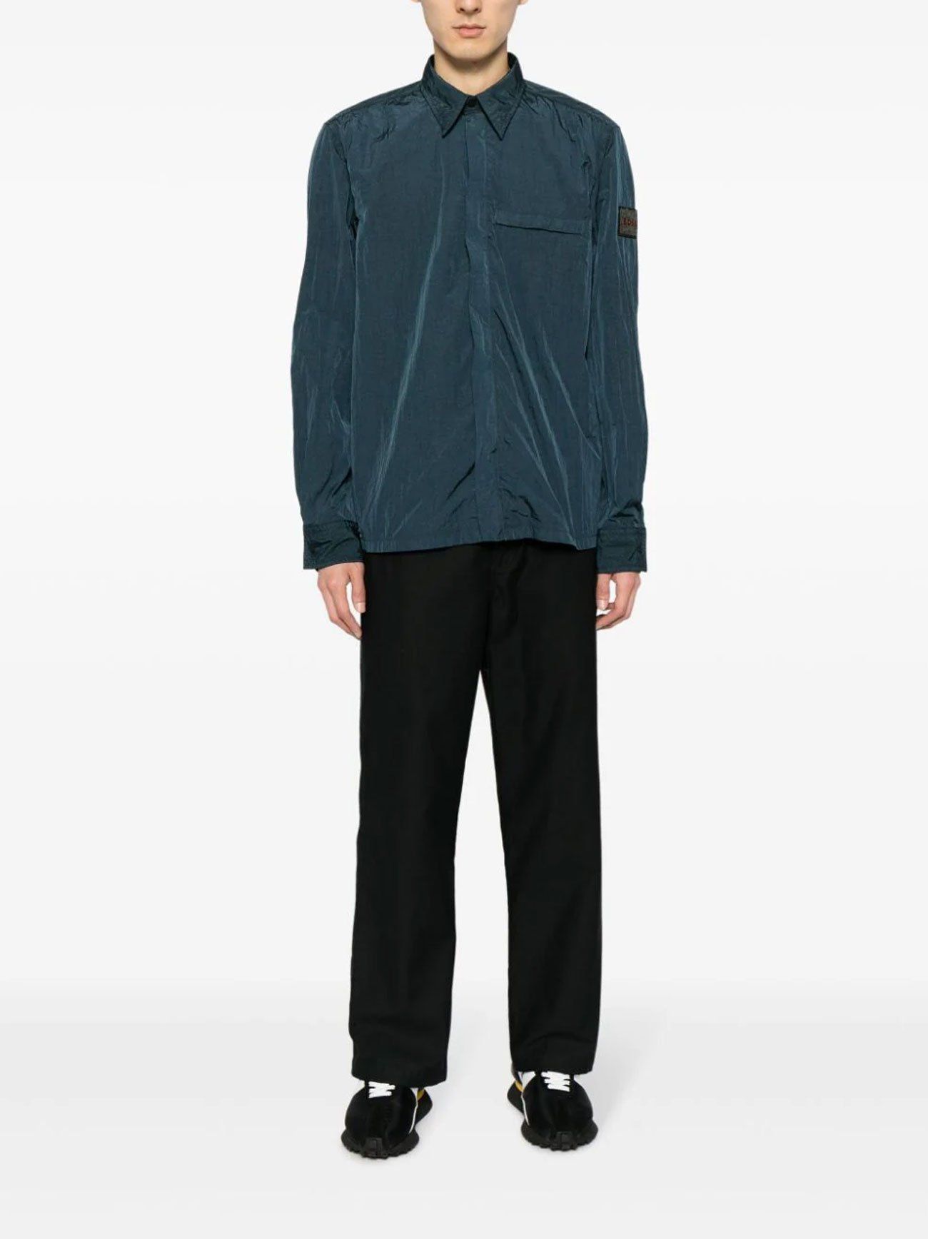 BOSS Mens Open Green Laio Overshirt | Designerwear