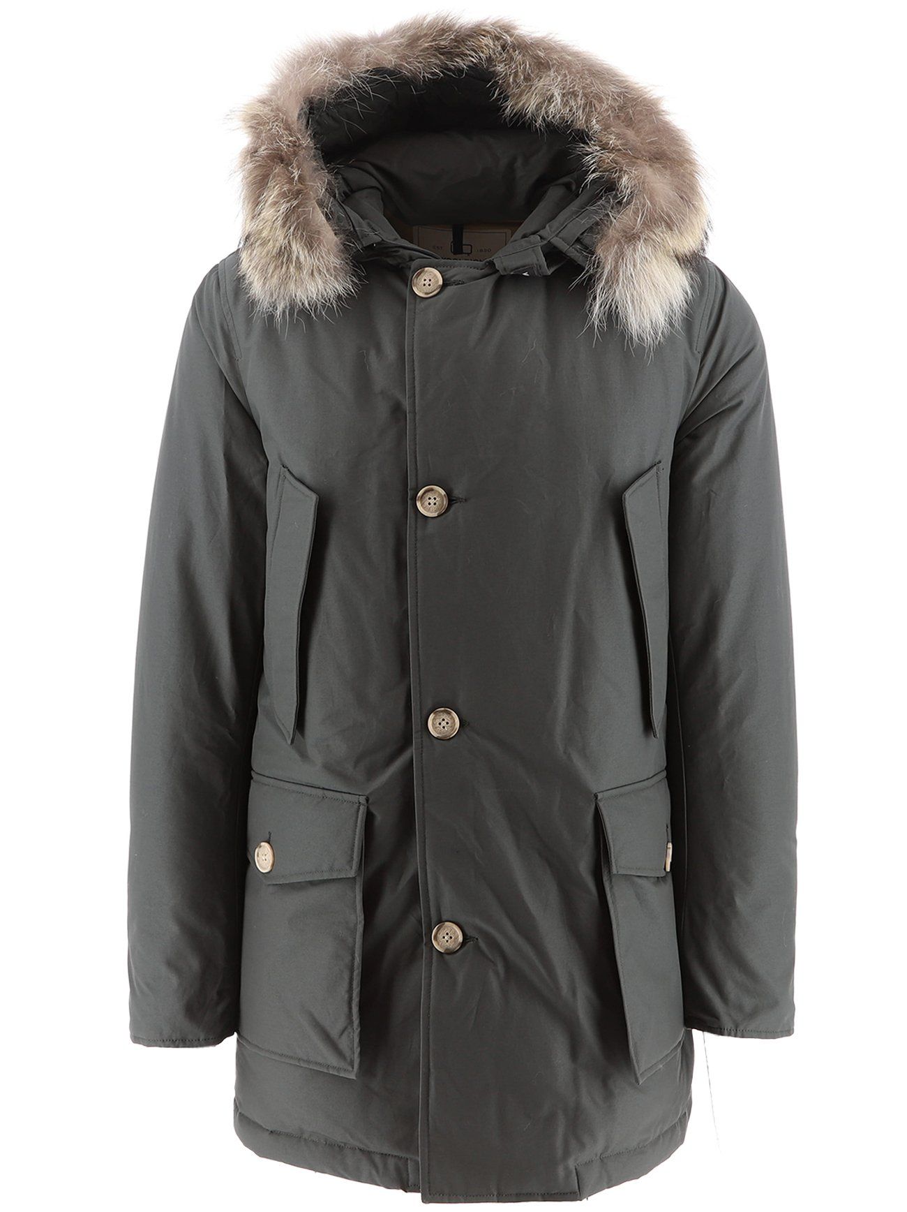 Woolrich Mens Grey Shadow Arctic Detachable Fur Parka Jacket | Designerwear