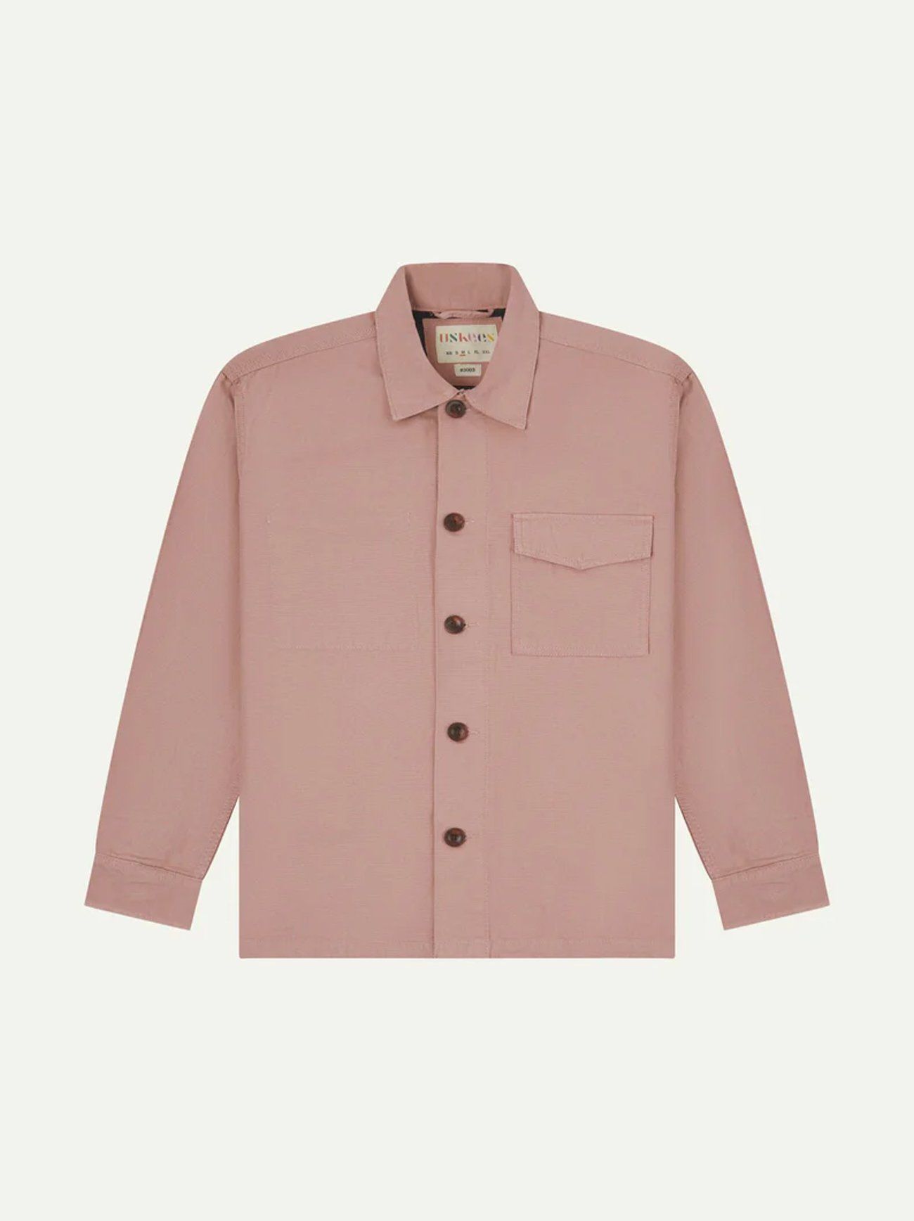 Uskees Mens Dusty Pink Workshirt Style Overshirt | Designerwear