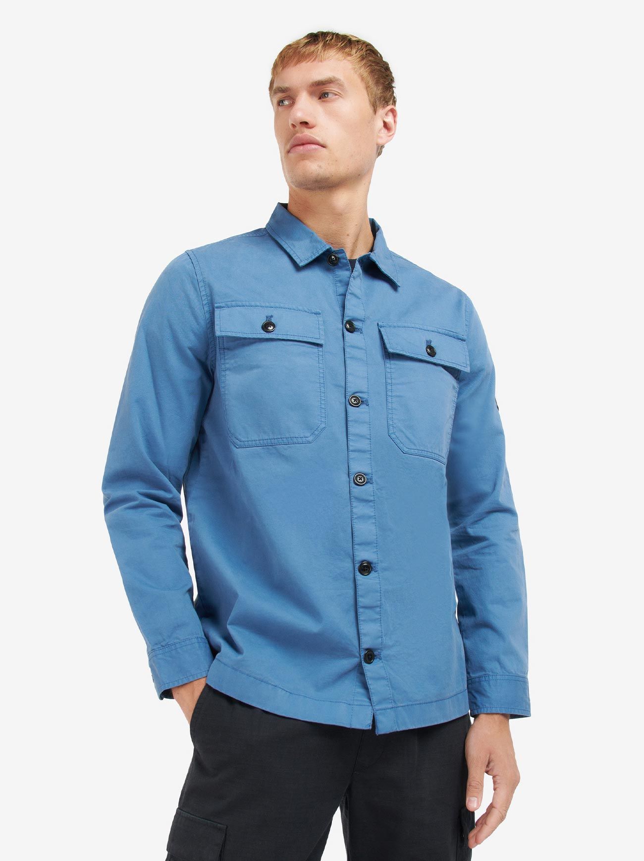 Barbour Mens Blue Horizon Adey Overshirt | Designerwear