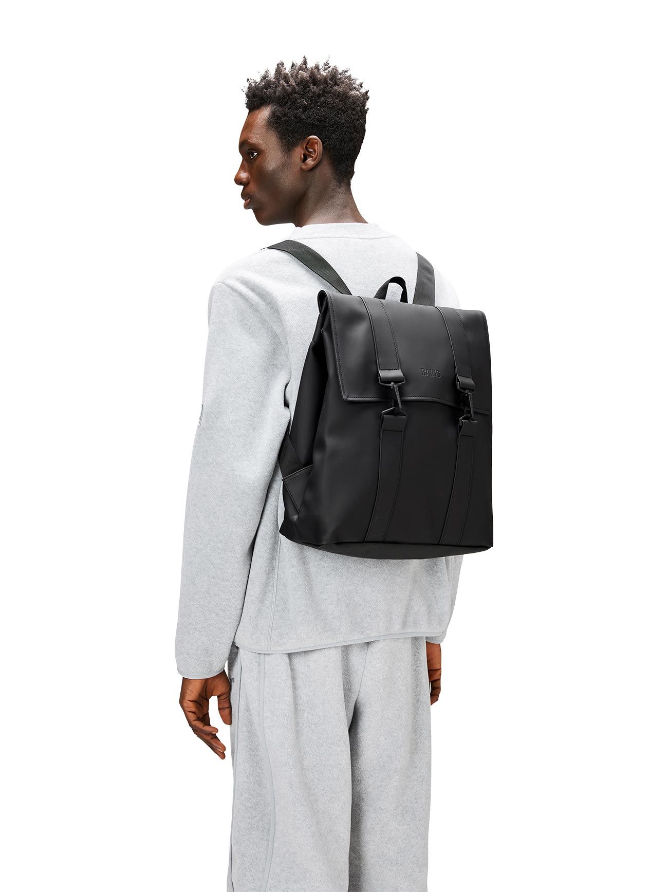 Rains Unisex Black MSN Bag | Designerwear