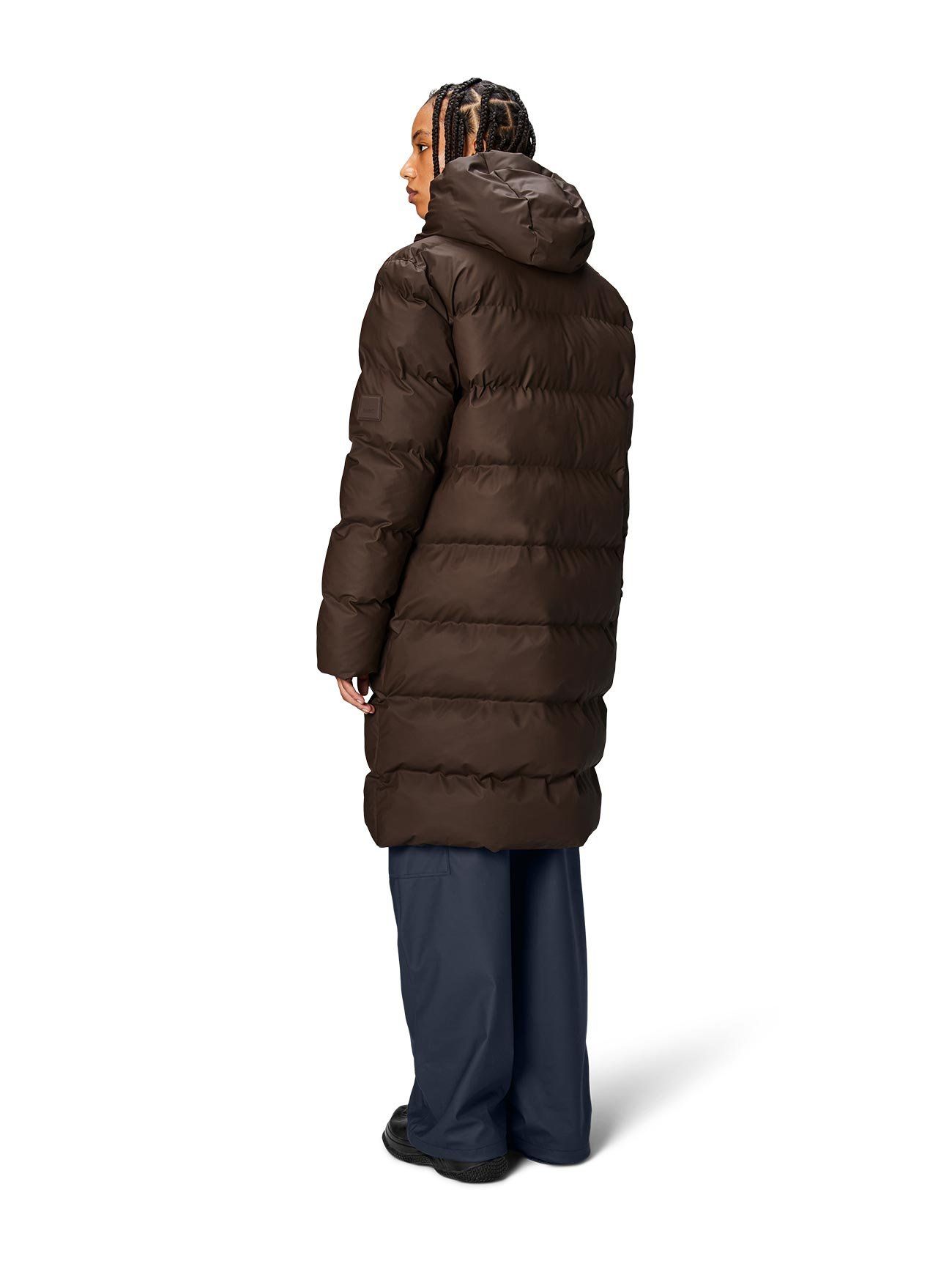Rains Womens Frame Alta Long Puffer Jacket | Designerwear
