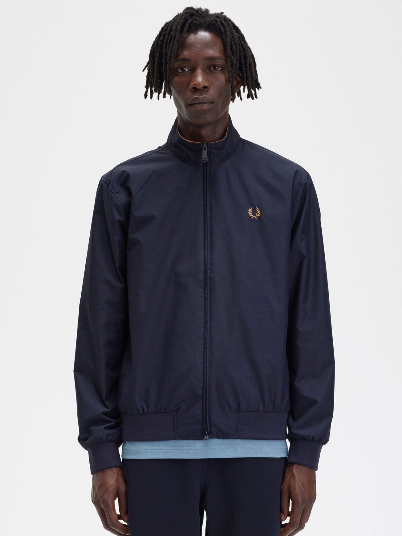 Fred Perry Mens Navy Brentham Jacket | Designerwear