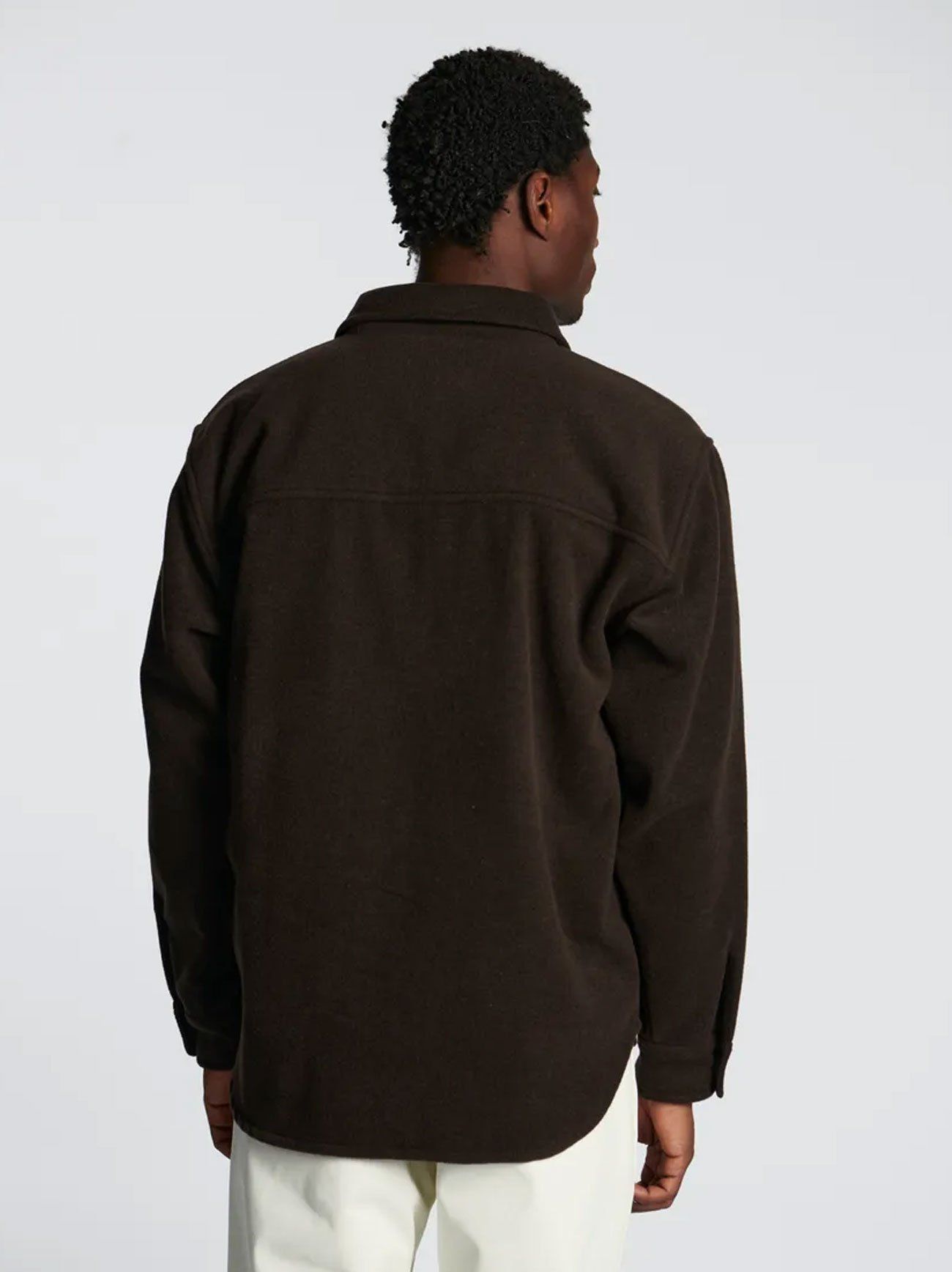 Edwin Mens Brown Jowen Long Sleeve Overshirt | Designerwear