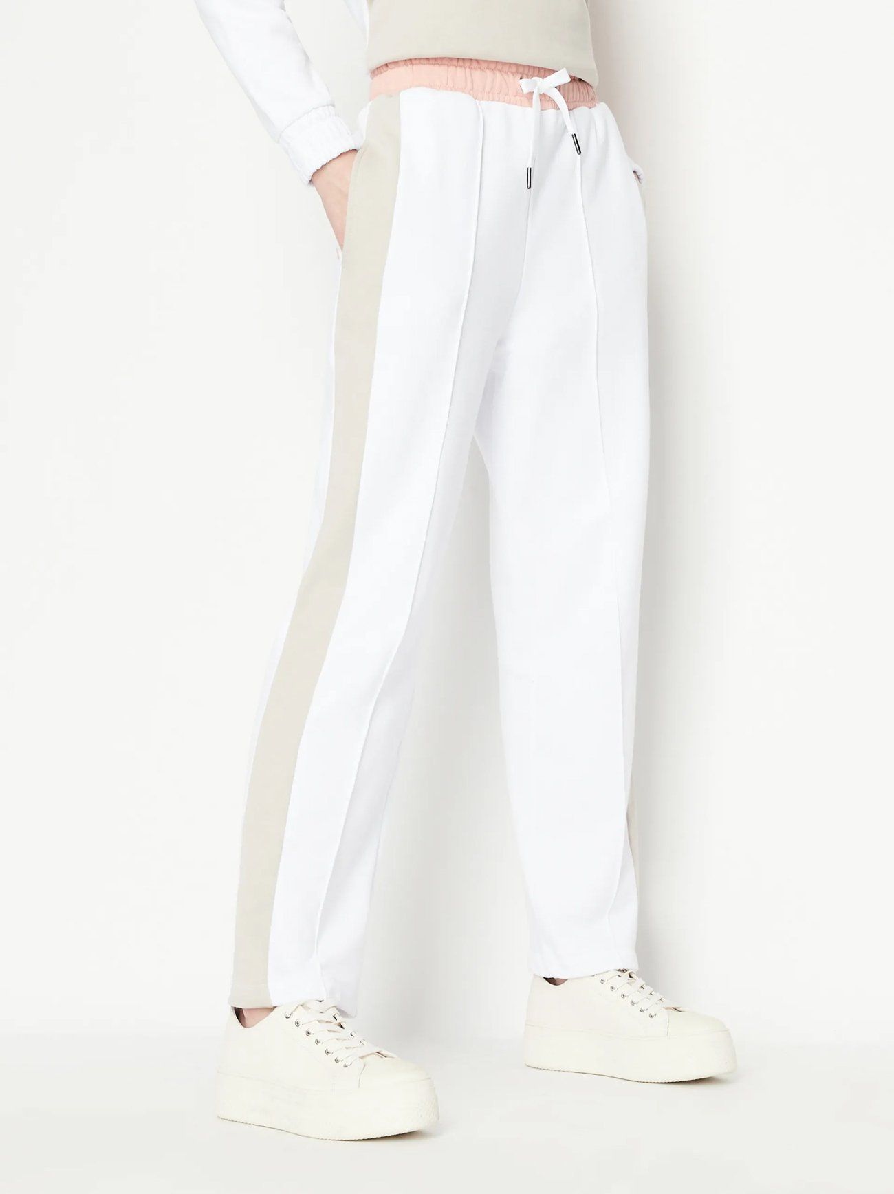 Armani Exchange Optic White Branded Trousers | Designerwear | Next Day ...