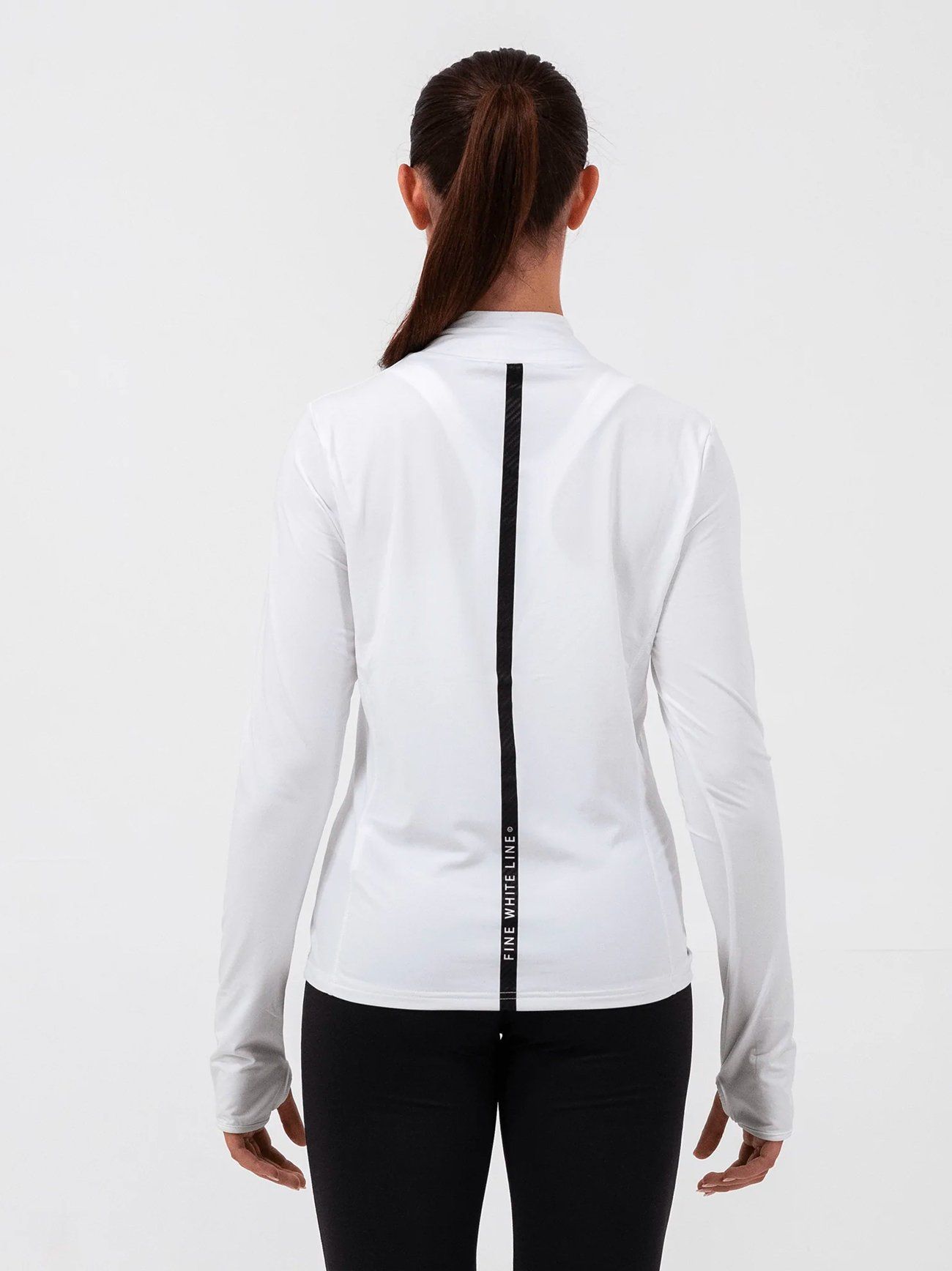Fine White Line White Orbit Quarter Zip Top | Designerwear | Split in ...