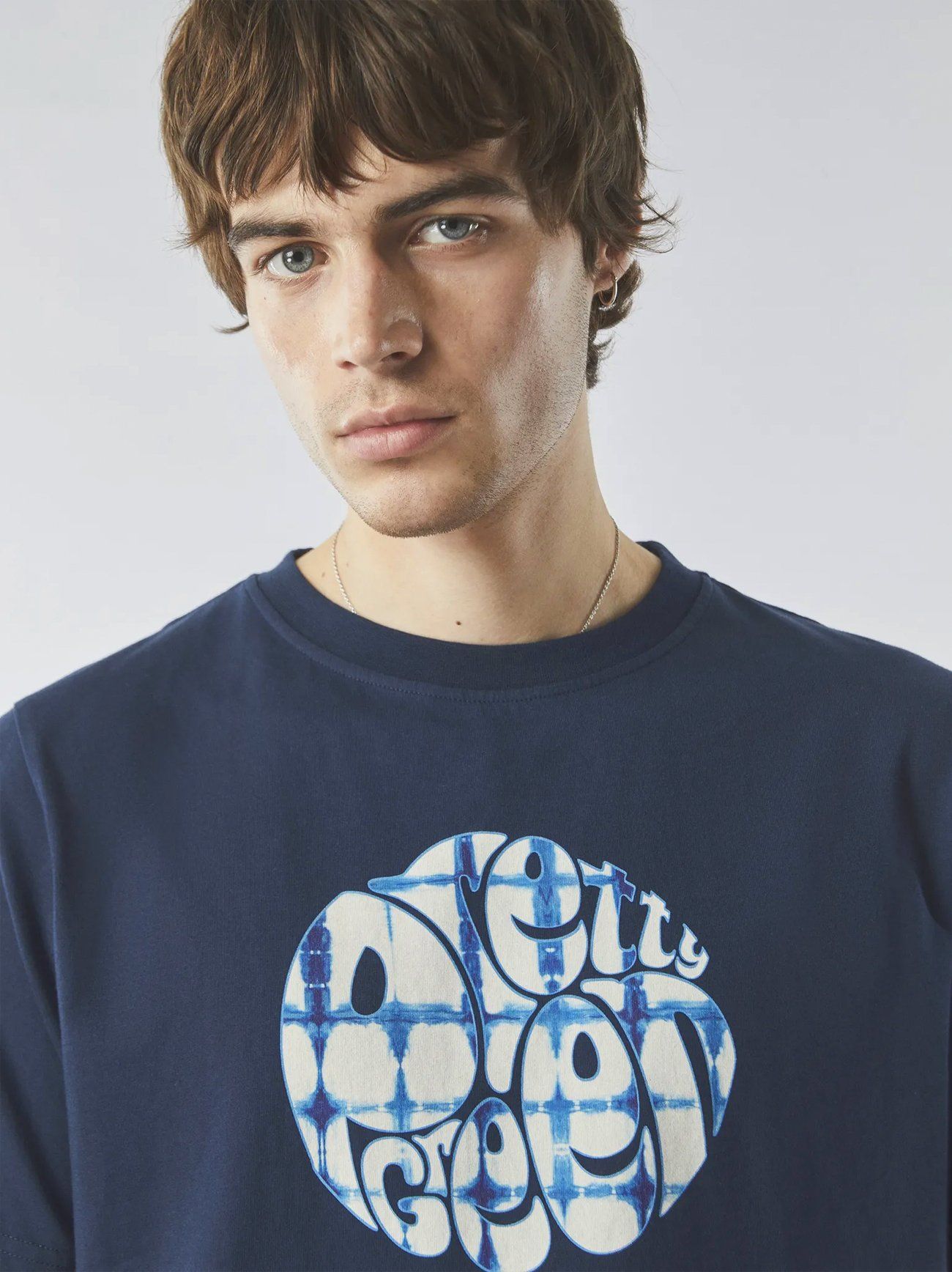 Pretty Green Mens Navy Anaheim Tie Dye Logo T-Shirt | Designerwear