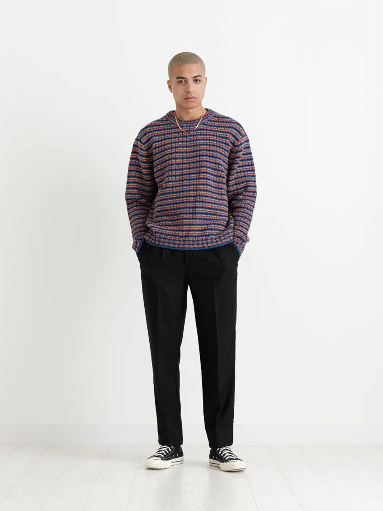 Wax London Bright Blue Arbor Zig Zag Grove Crew Sweatshirt ...