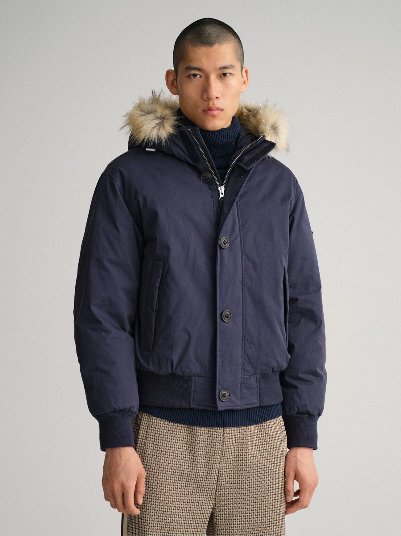 GANT Mens Evening Blue Short Winter Parka Jacket | Designerwear