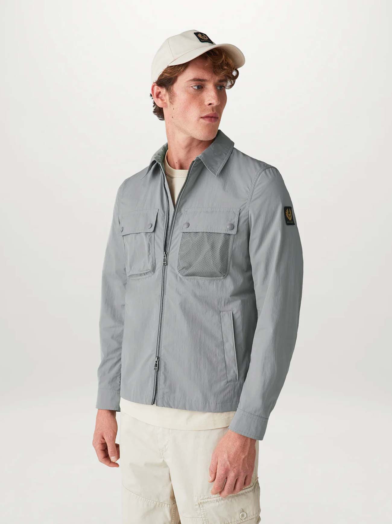 Belstaff Mens Cloud Grey Outline Overshirt | Designerwear