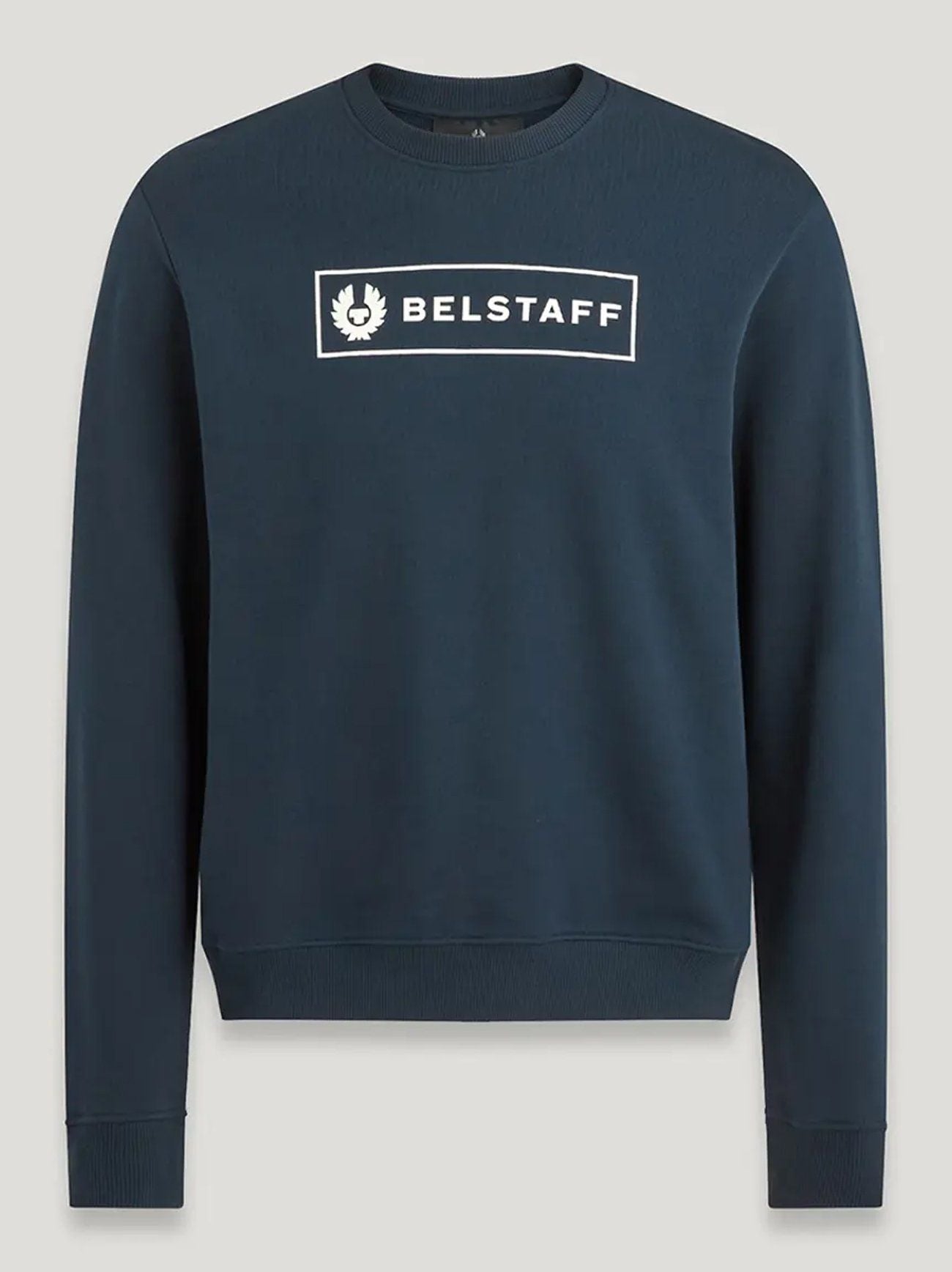 Belstaff Mens Deep Navy Box Logo Sweatshirt | Designerwear