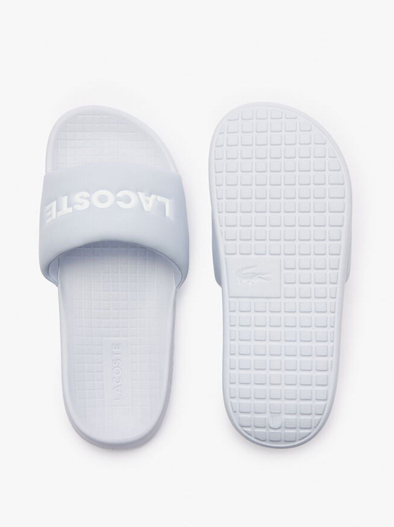Lacoste Womens Light Blue Branded Slide | Designerwear