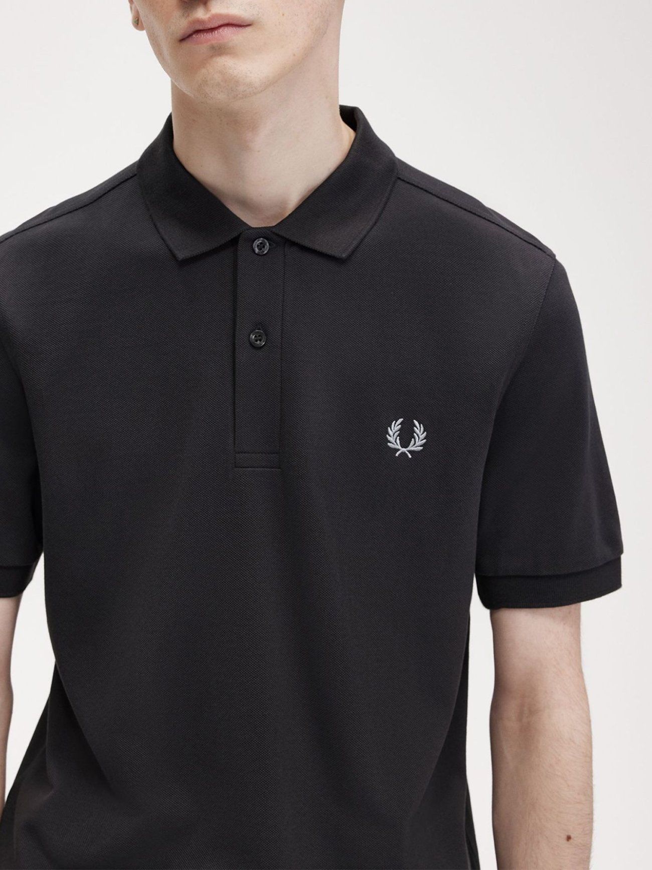 Fred Perry Mens Anchor Grey Limestone Iconic Polo Shirt | Designerwear