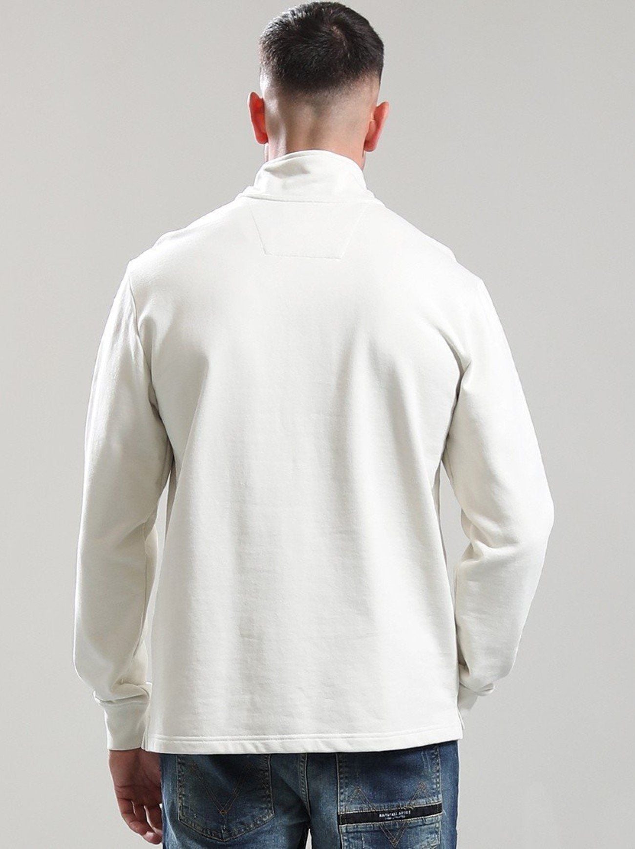 Marshall Artist Mens Ecru Microsphere Quarter Zip Sweatshirt | Designerwear