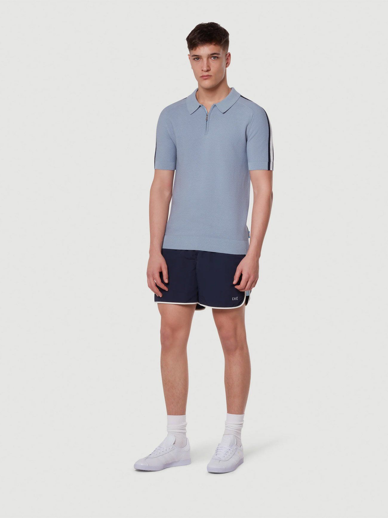 CHÉ Mens Powder Blue Harlow Polo Shirt | Designerwear