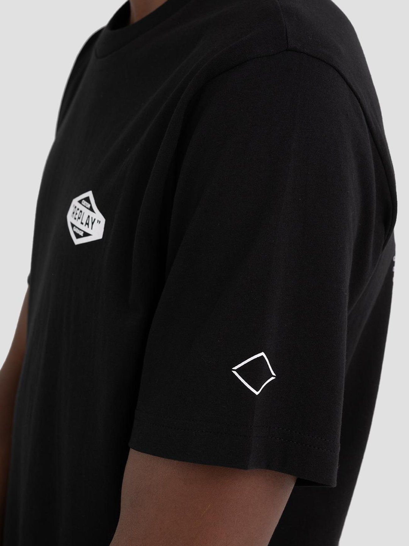 Replay Black Printed Logo T-Shirt | Designerwear