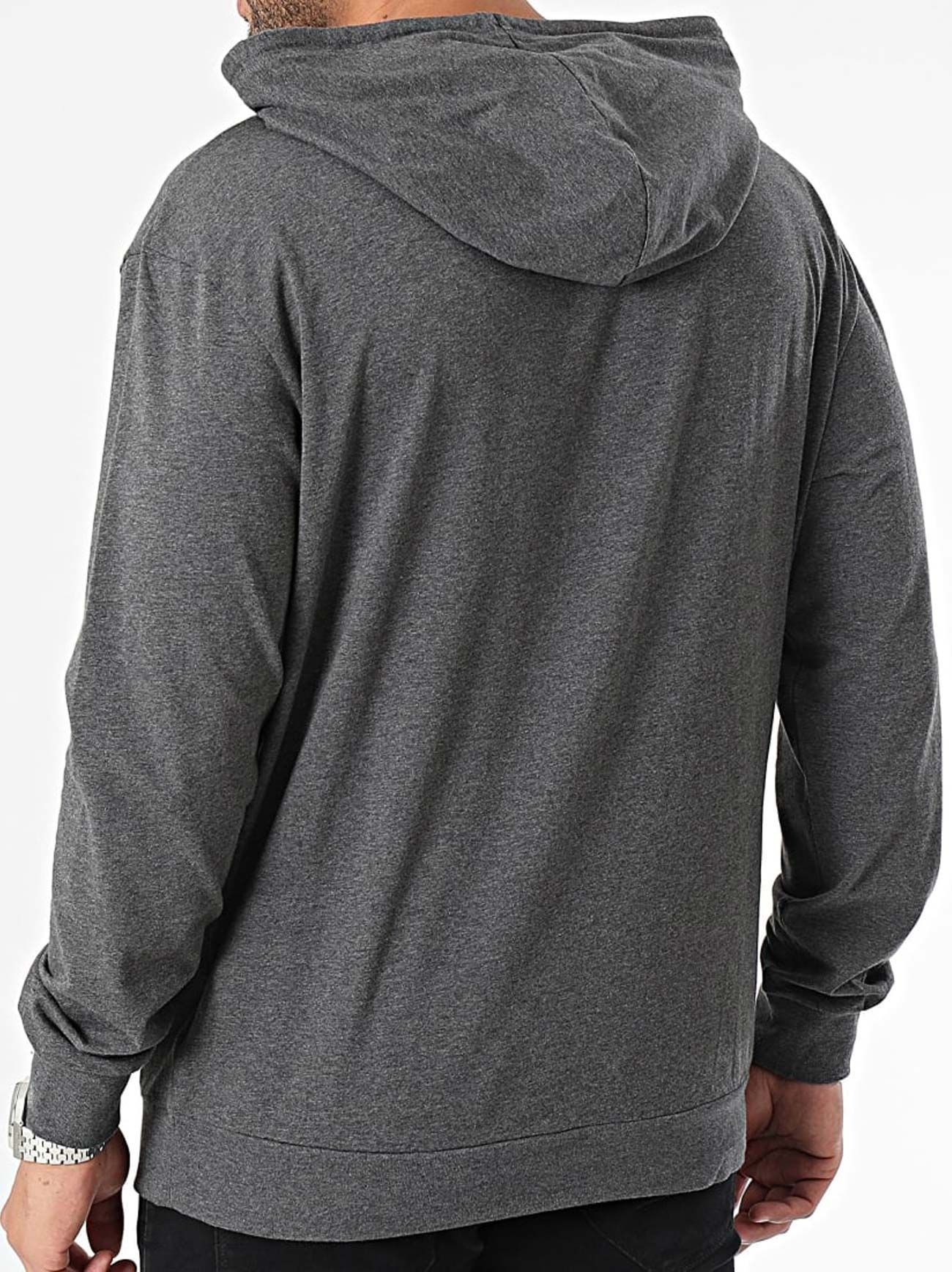 HUGO Mens Open Grey Linked Hoodie | Designerwear
