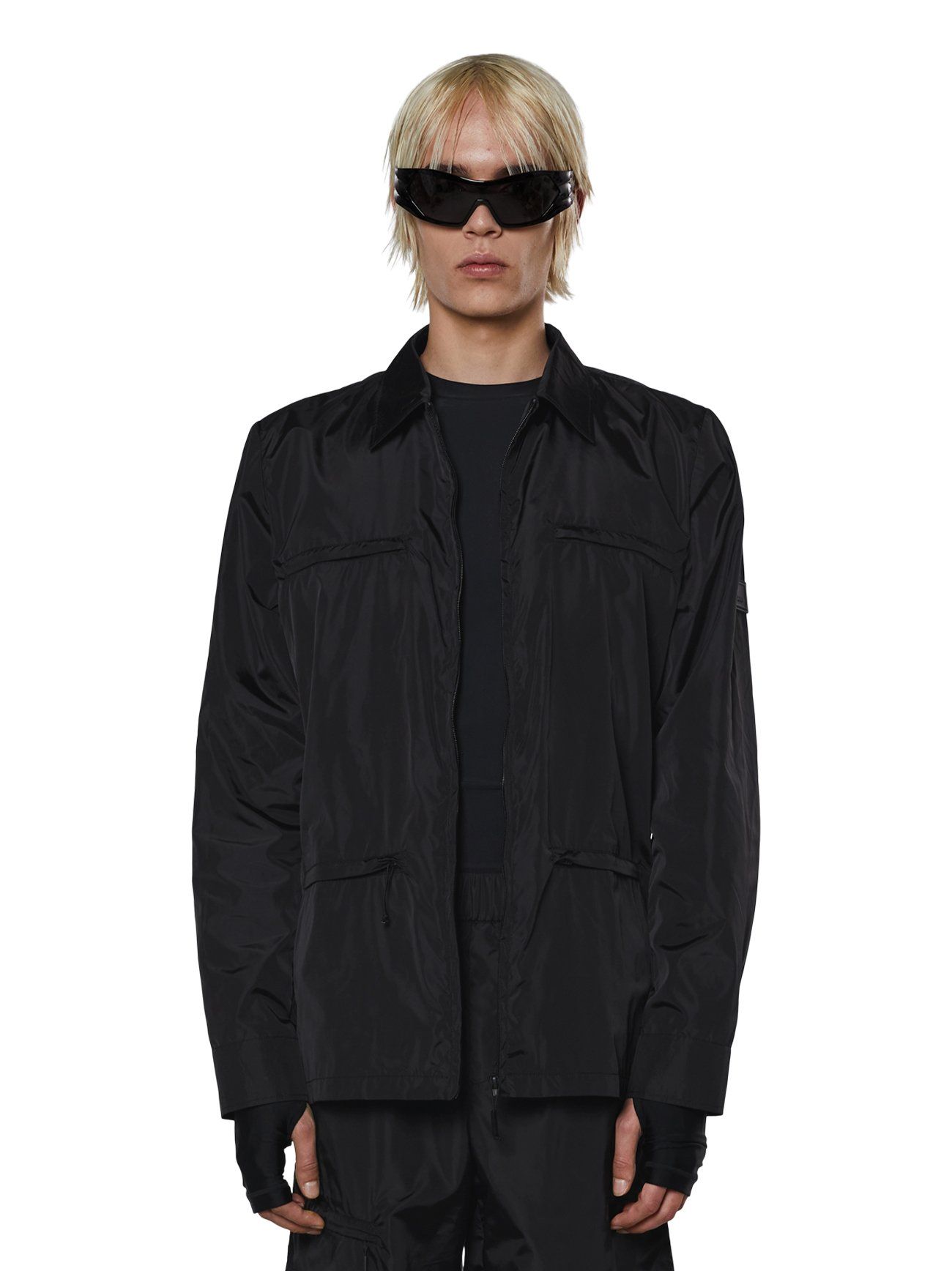 Rains Black Logo Overshirt | Designerwear | Signup for an Exclusive ...