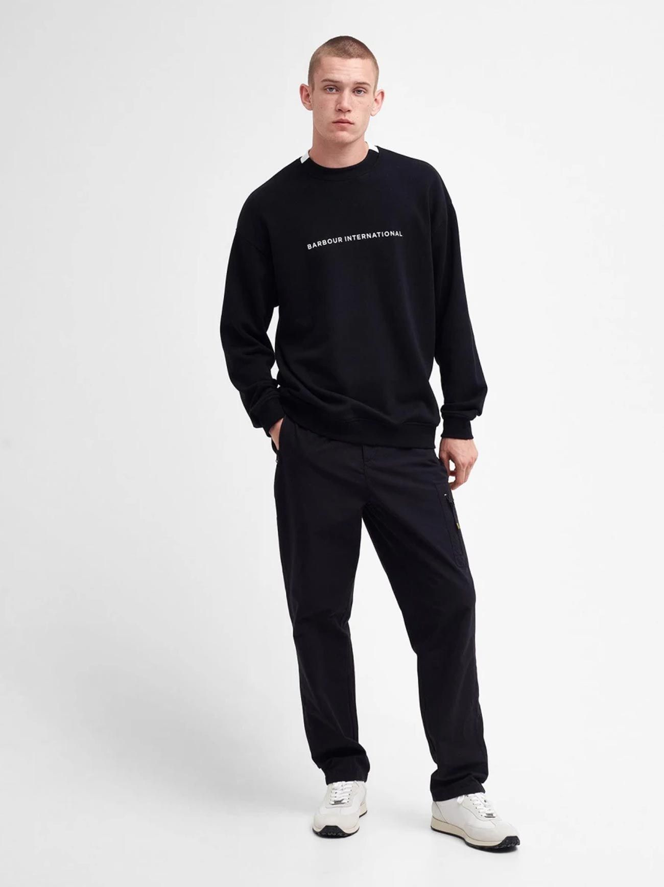 Barbour Mens Black Bates Sweatshirt | Designerwear
