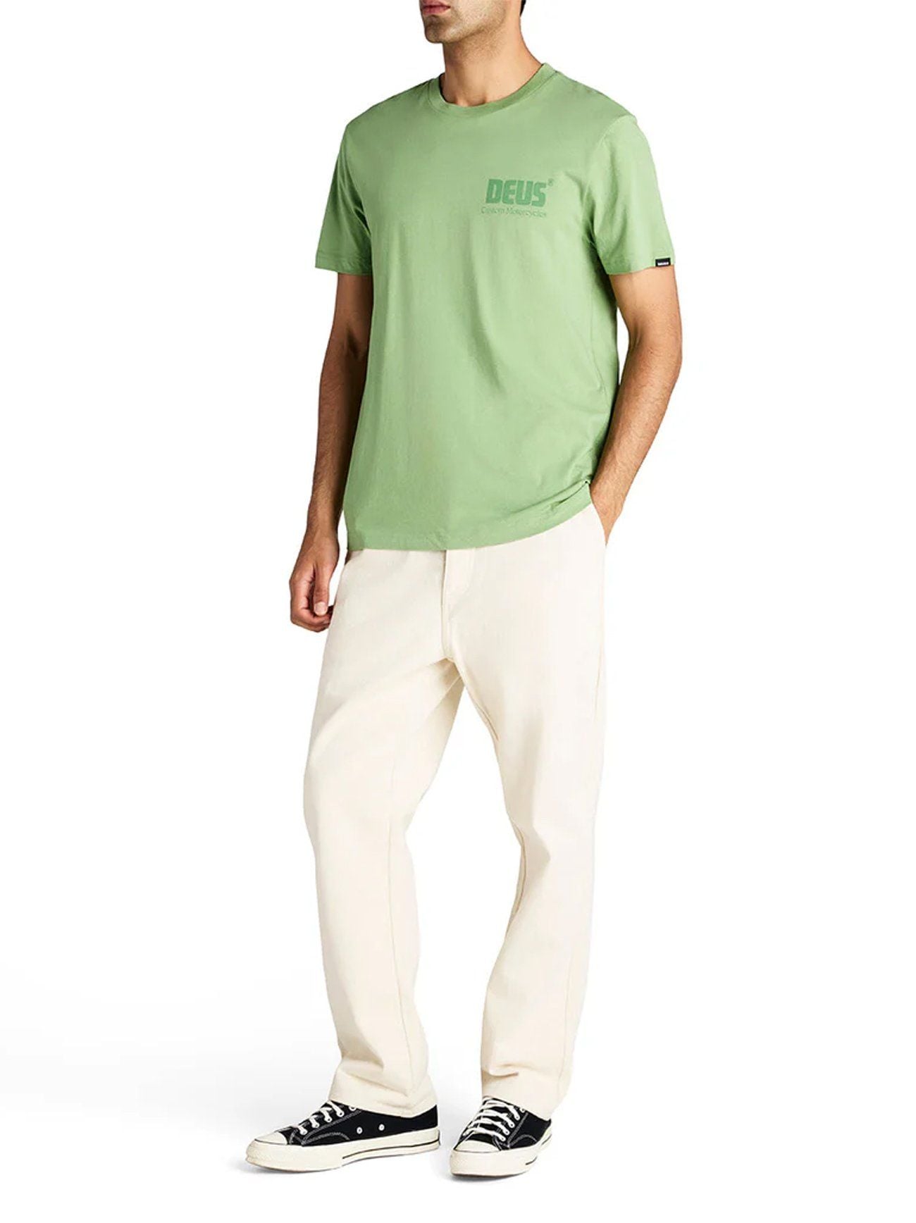 Deus Ex Machina Mens Tendril Green Drop Down T-Shirt | Designerwear