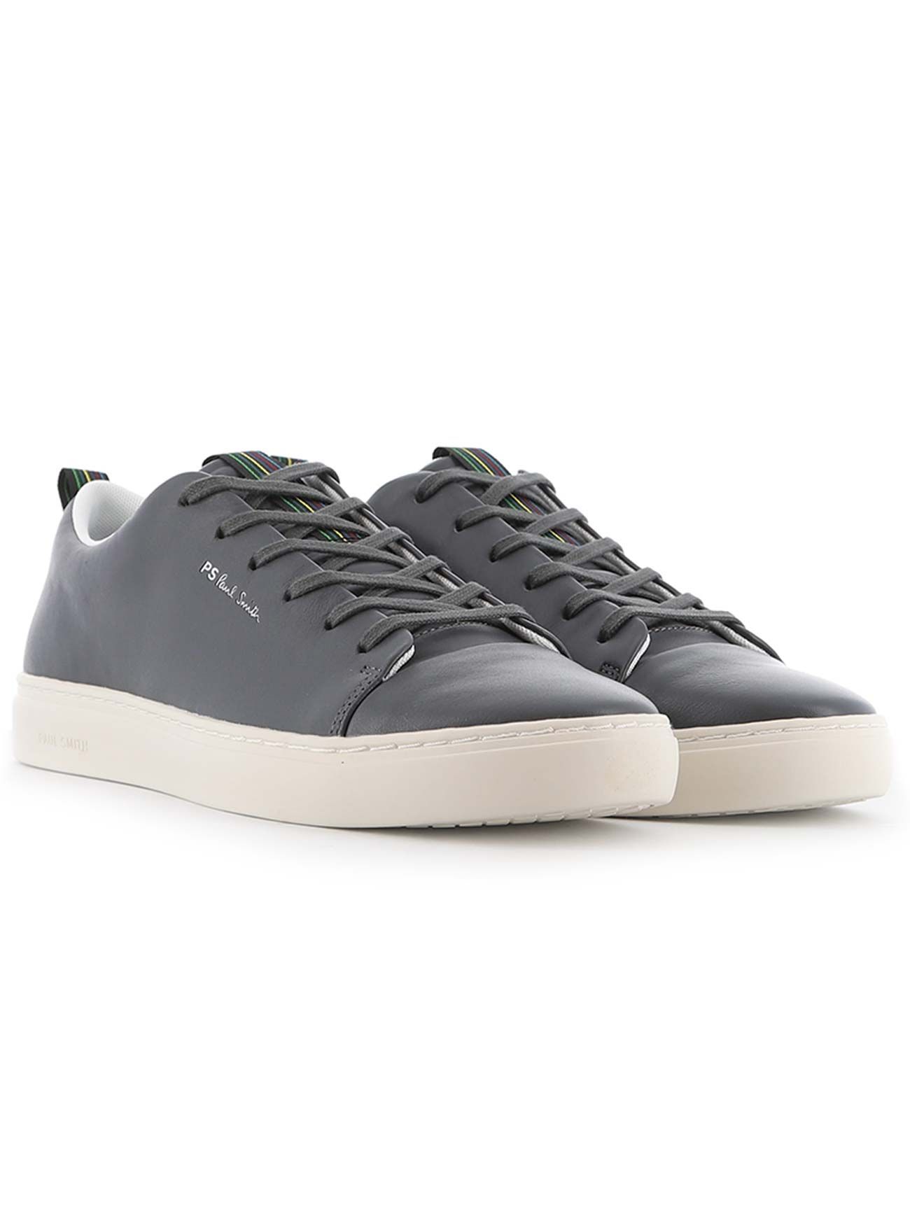 Paul Smith Mens Grey Leather Lee Trainer | Designerwear