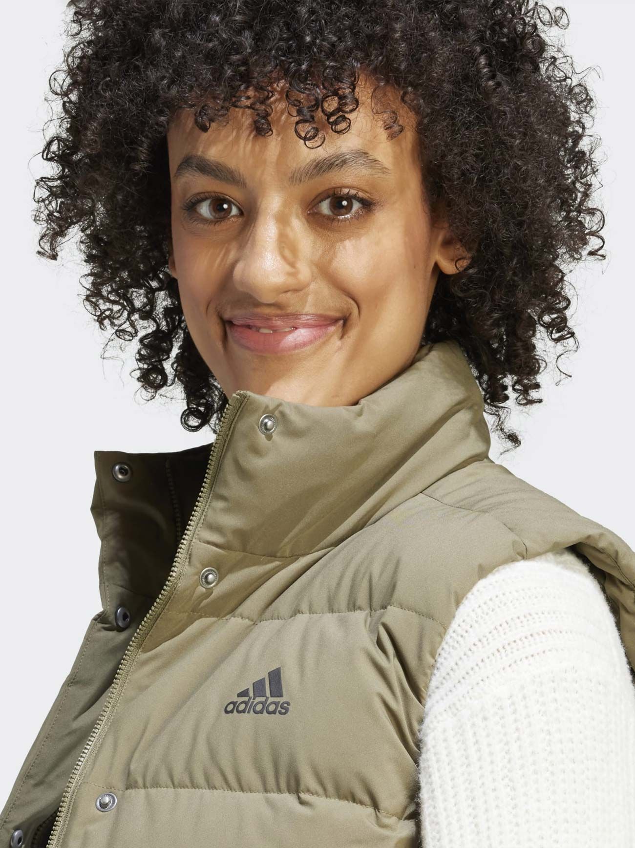 Adidas Womens Olive Strata Helionic Gilet | Designerwear