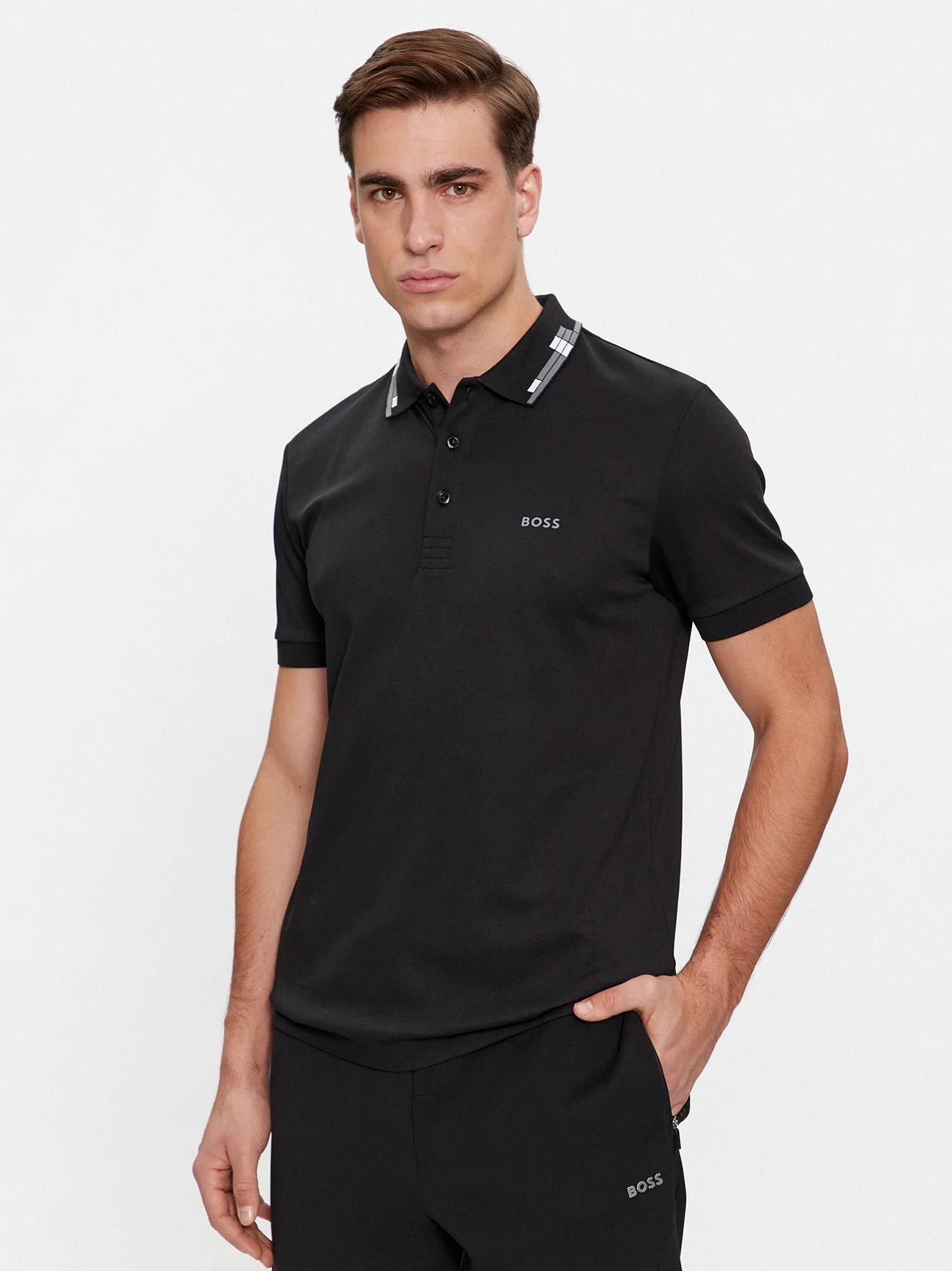 BOSS Mens Black Paule Polo Shirt | Designerwear
