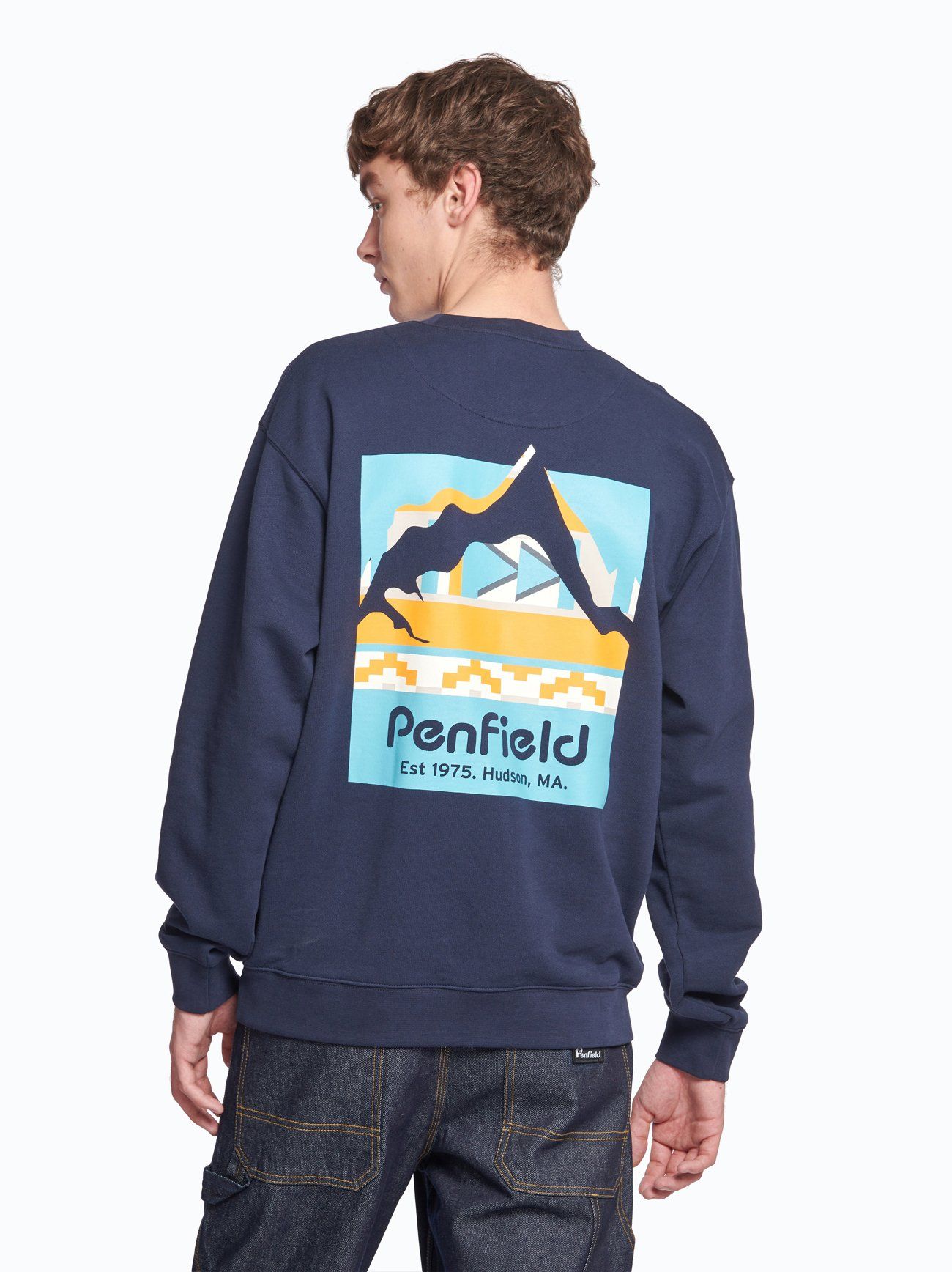 Penfield Mens Navy Blazer Geo Back Print Sweatshirt | Designerwear ...