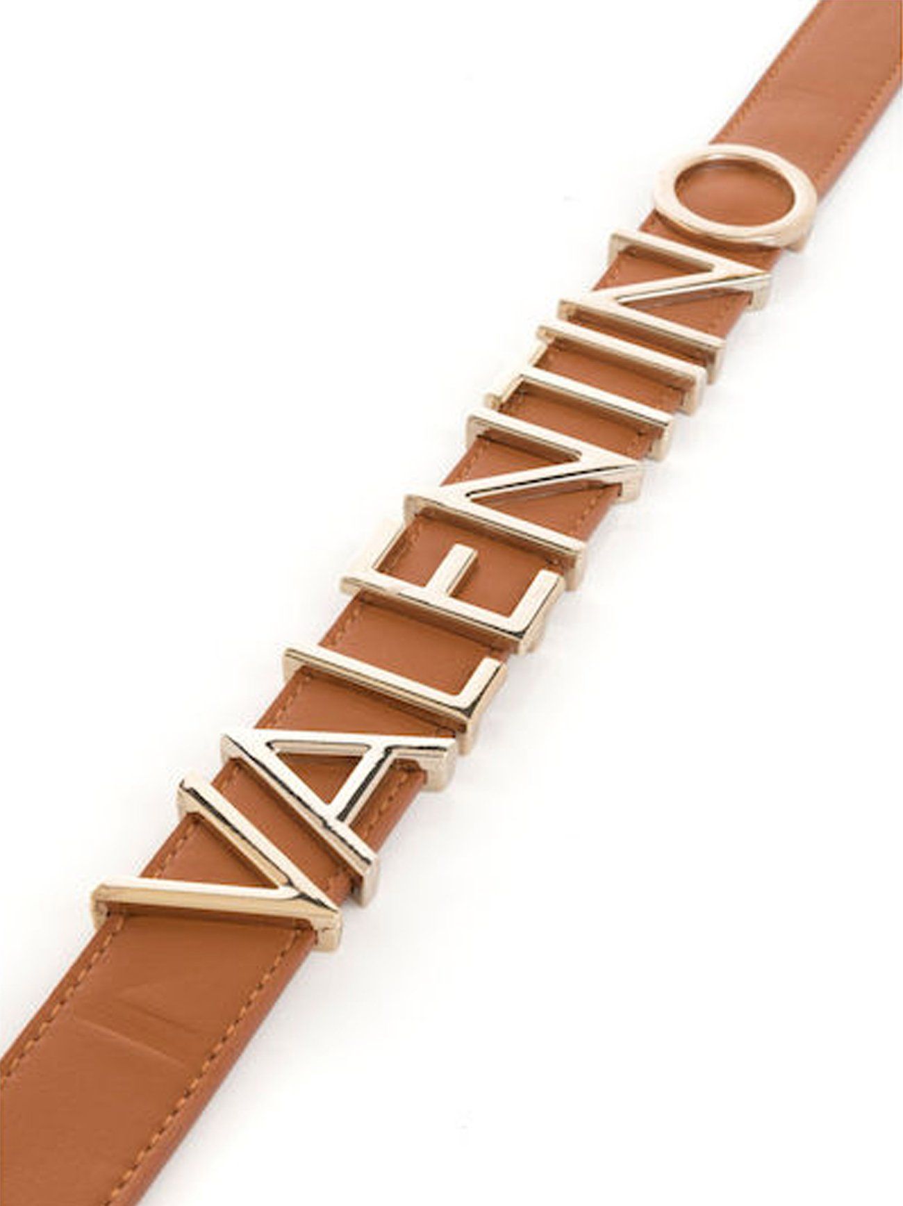 Valentino Womens Leather Gold Emma Belt | Designerwear